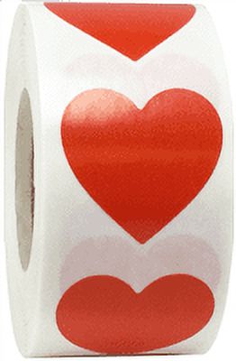 Red Heart Stickers, 1 Inch Wide, 500 Labels on a Roll - Walmart.com