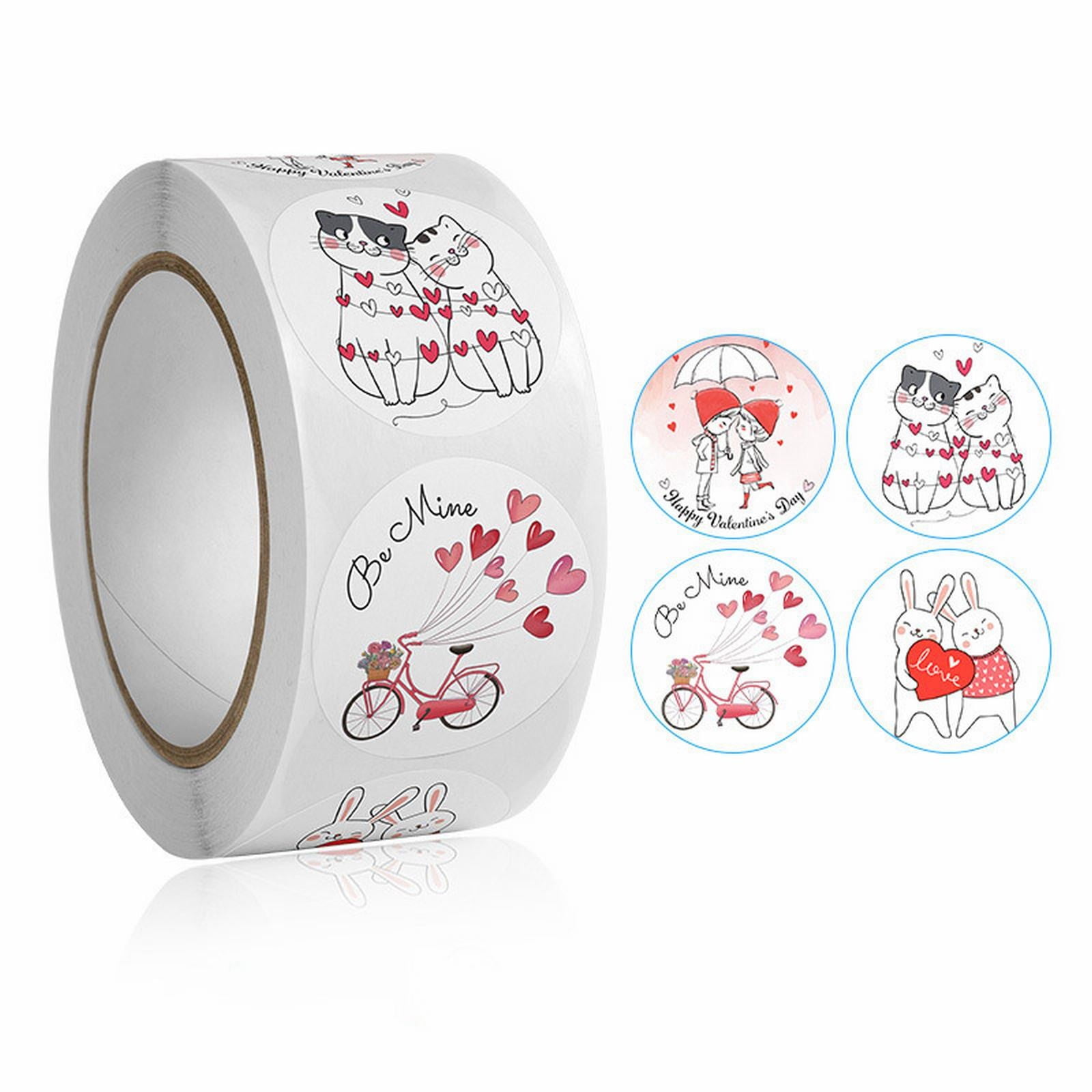 Red Heart Stickers Roll 1Inch Love Labels Valentine's Day Love Shape ...