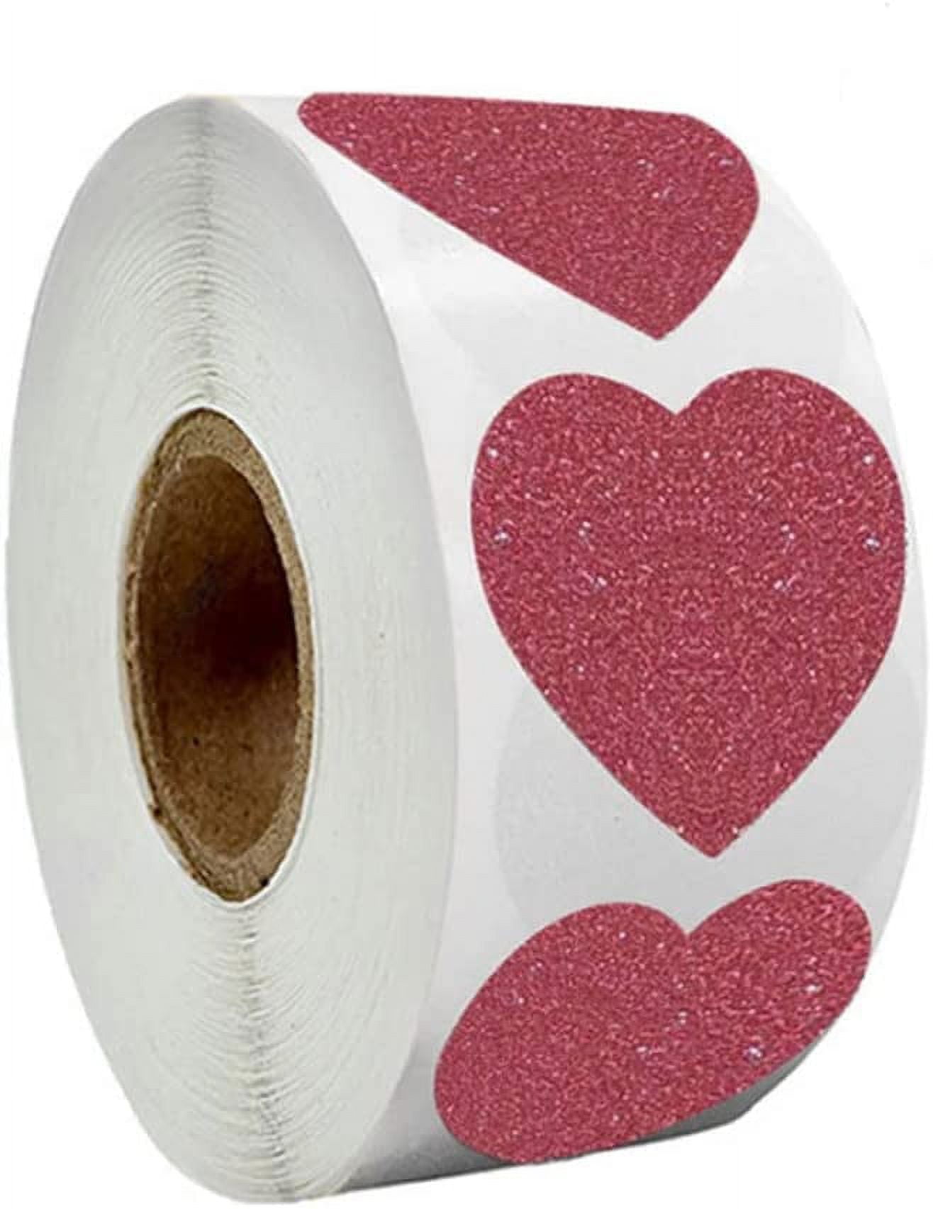 Red Heart Stickers Roll, Glitter Dots 300 Pcs 1 Inch Self Adhesive ...