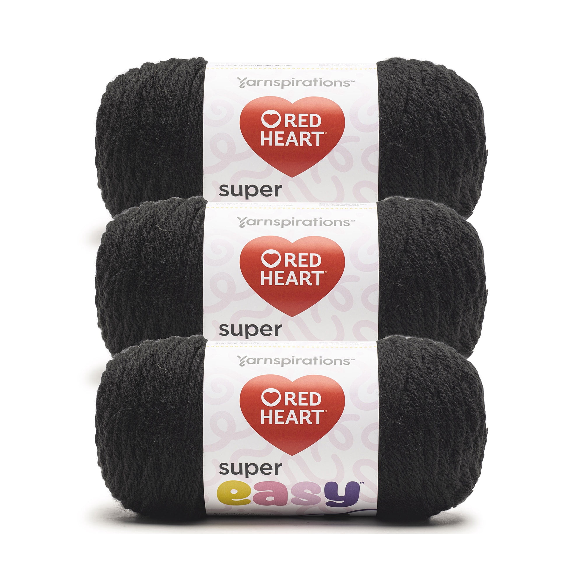 Red Heart® Super Easy™ #6 Super Bulky Acrylic Yarn, Black 8.8oz/250g ...