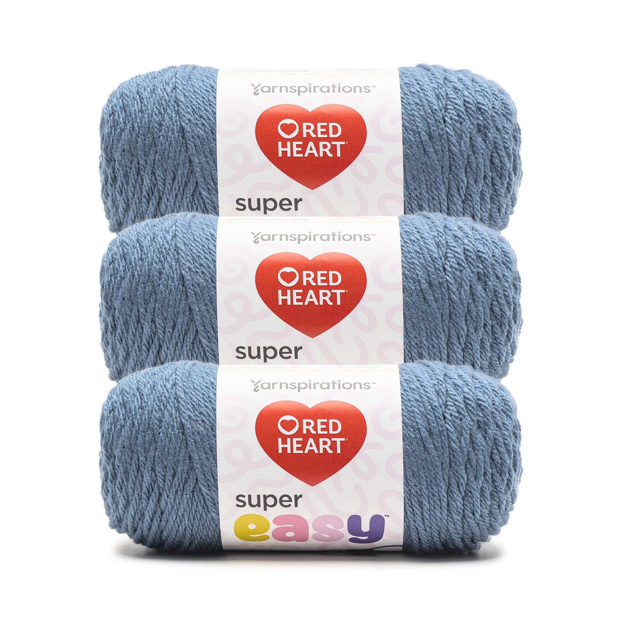 Red Heart® Super Easy™ #6 Super Bulky Acrylic Yarn, Blue Jeans 8.8oz ...