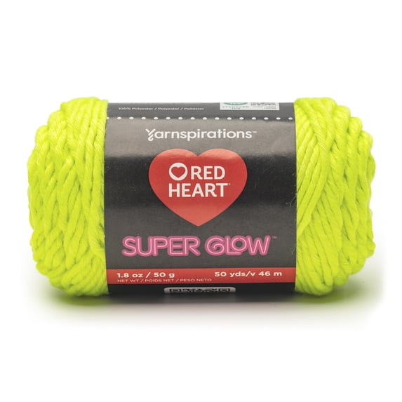 Red Heart Super Glow Yarn-AURORA YELLOW - Walmart.com