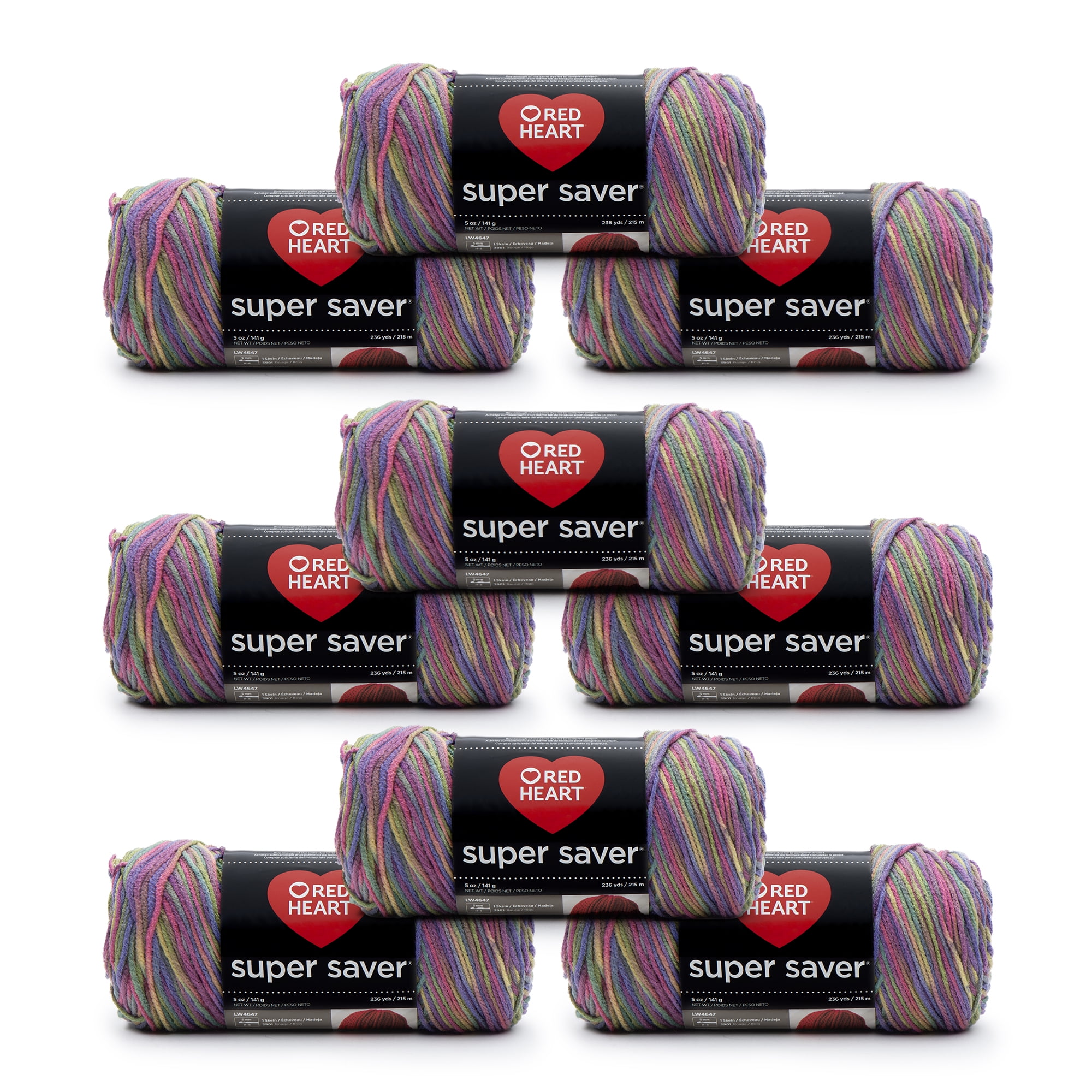 Red Heart® Super Saver® #4 Medium Acrylic Yarn, Artist Print 5oz/142g ...