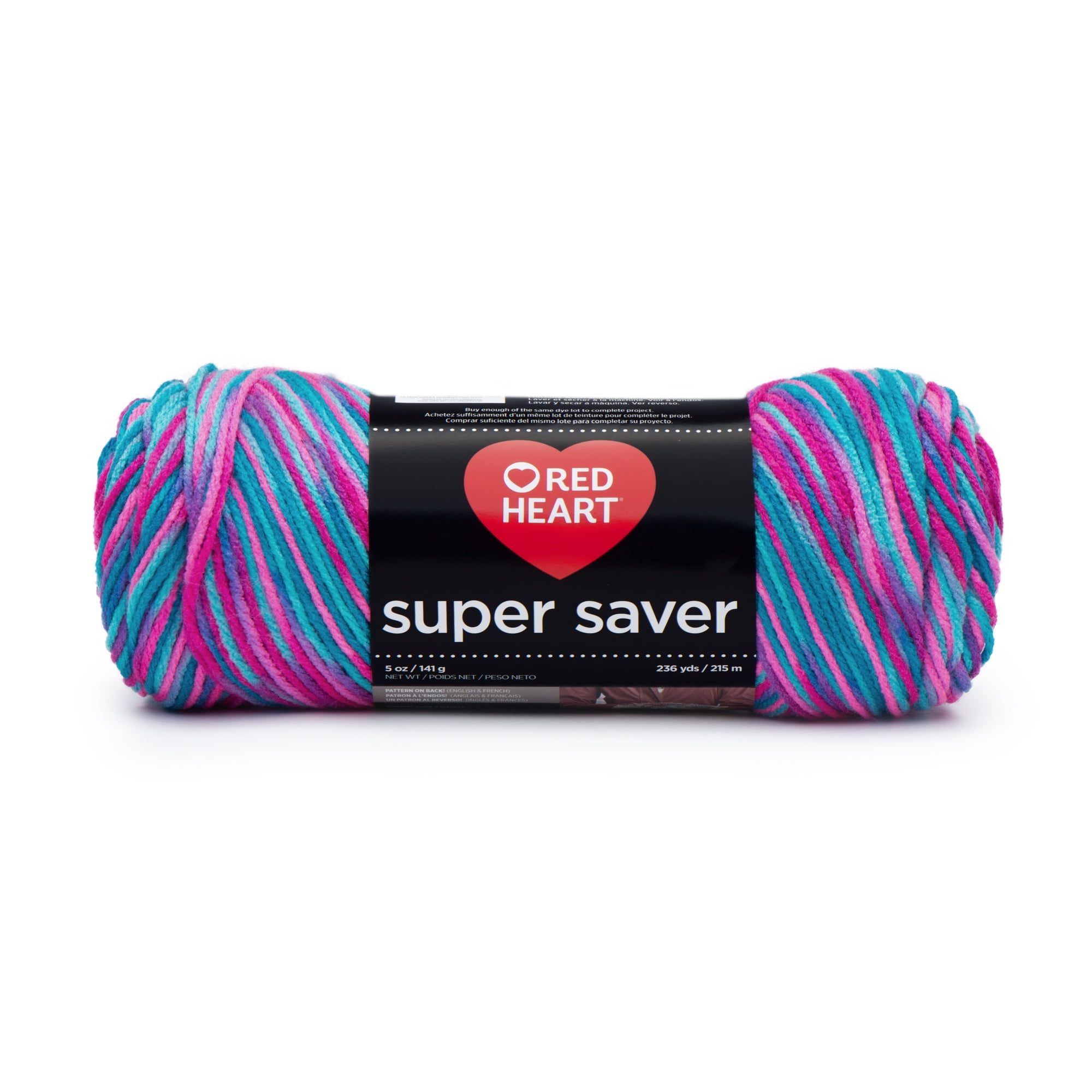Red Heart, Super Saver¬Æ Acrylic Yarn, Bonbon Print, 4 Medium Size ...