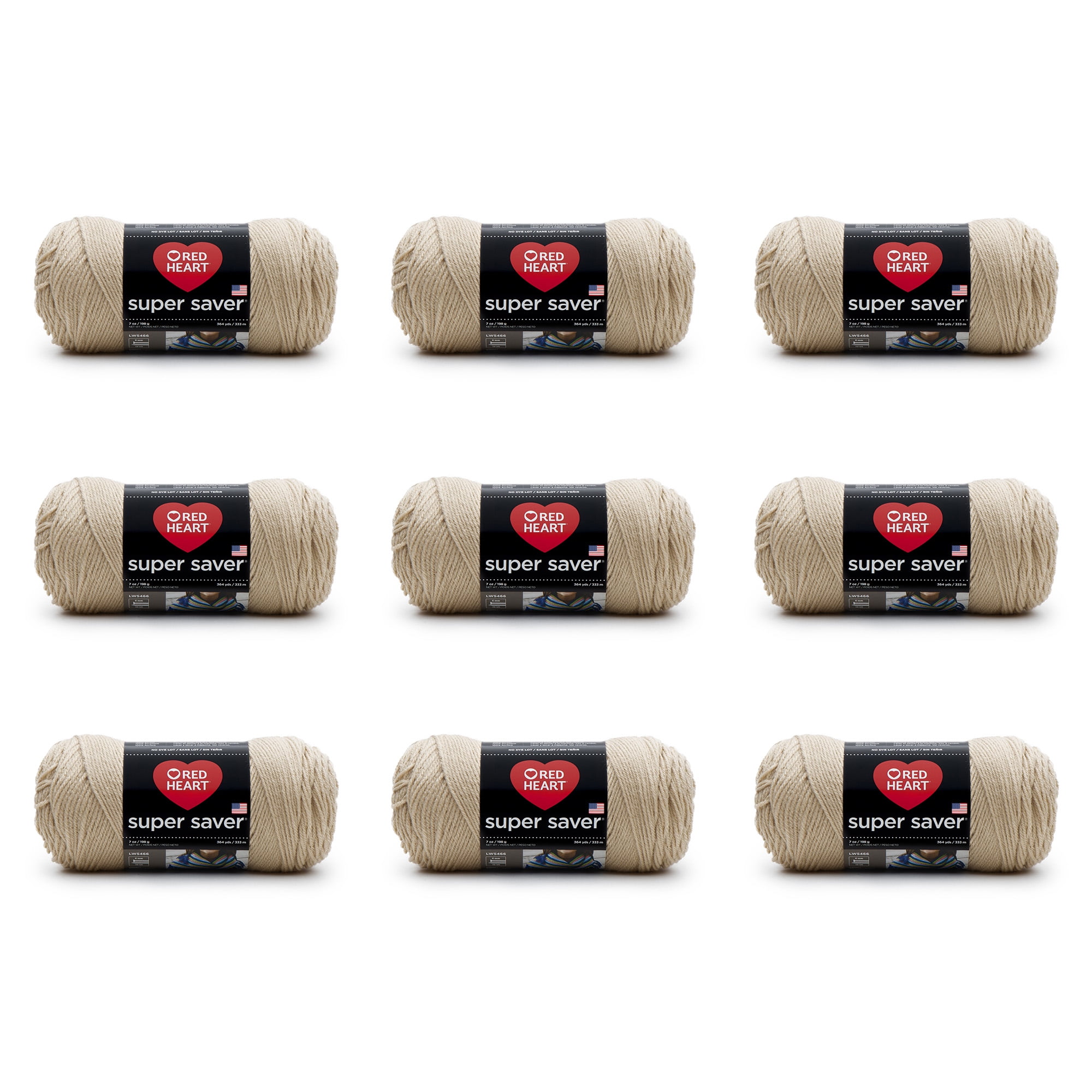 Red Heart® Super Saver® #4 Medium Acrylic Yarn, Buff 7oz/198g, 364 ...