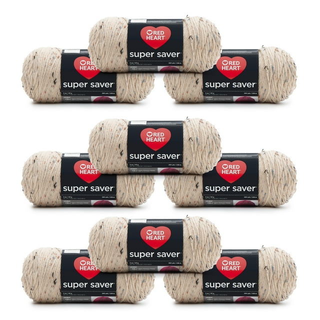 Red Heart® Super Saver® #4 Medium Acrylic Yarn, Buff Fleck 5oz/142g ...