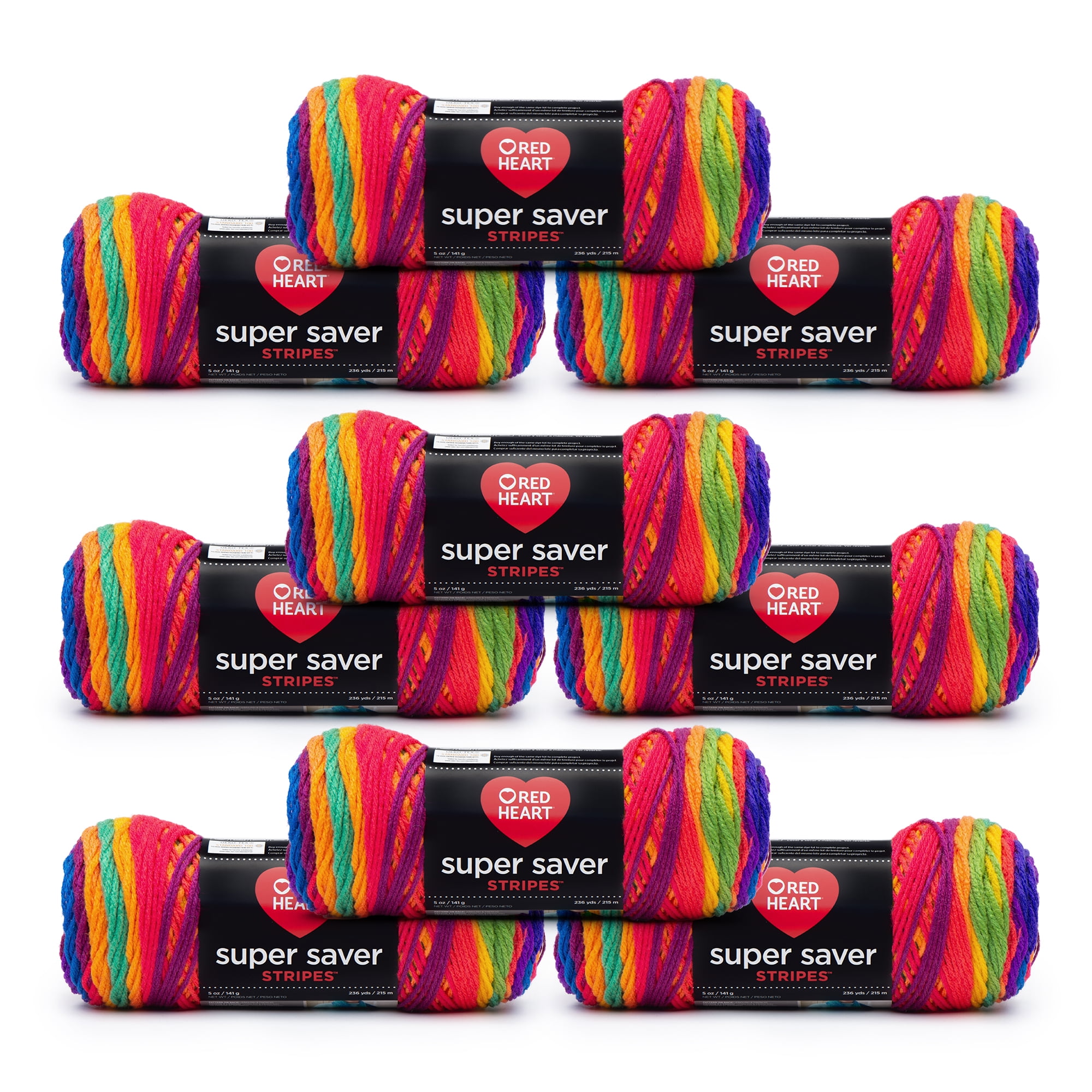Red Heart® Super Saver® #4 Medium Acrylic Yarn, Favorite Stripe 5oz ...