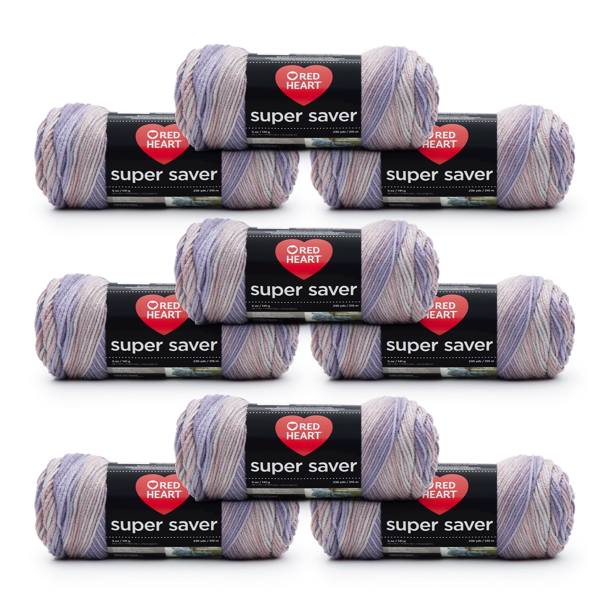 Red Heart® Super Saver® #4 Medium Acrylic Yarn, Mulberry Mix 5oz/142g ...