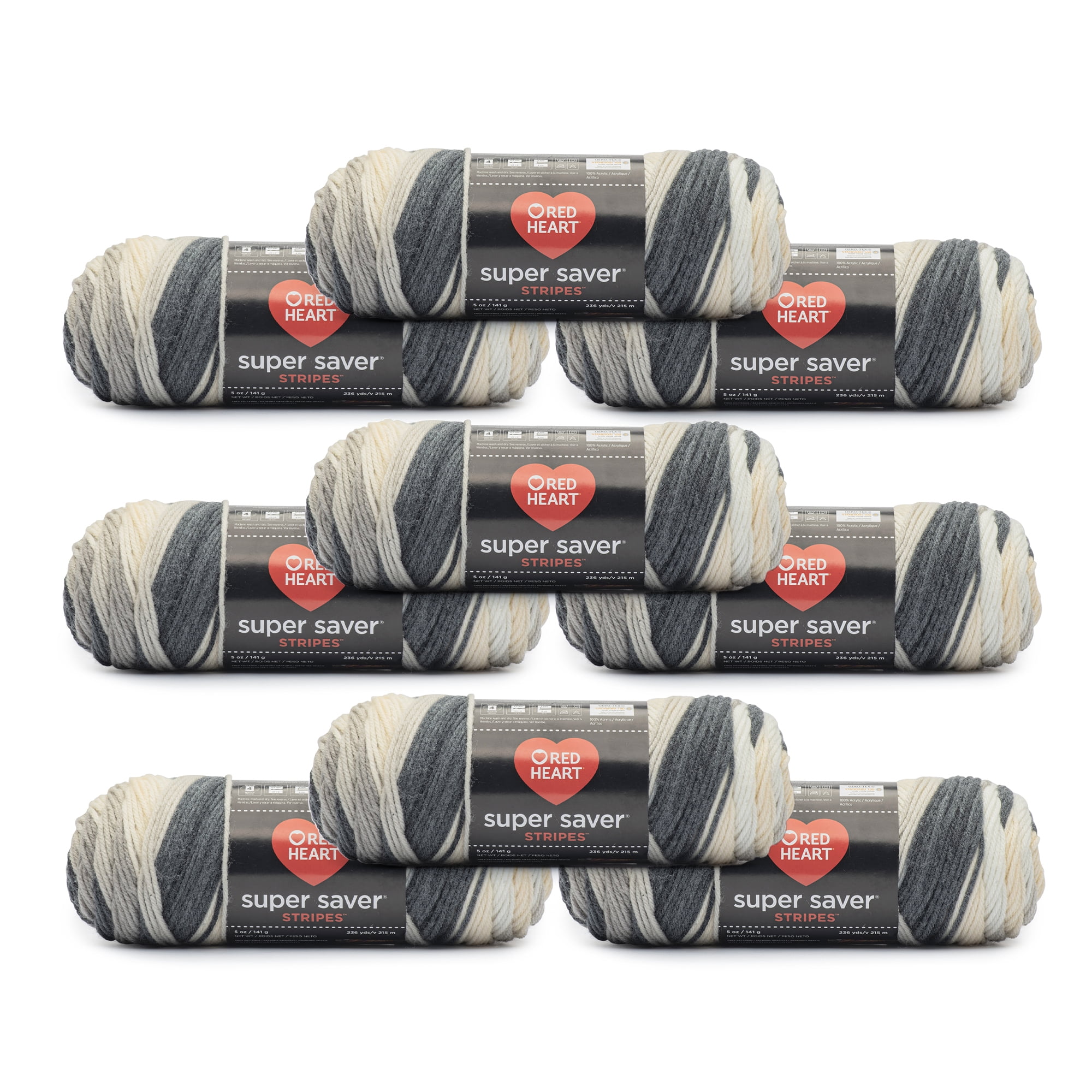Red Heart® Super Saver® #4 Medium Acrylic Yarn, Newsprint 5oz/142g, 260 ...