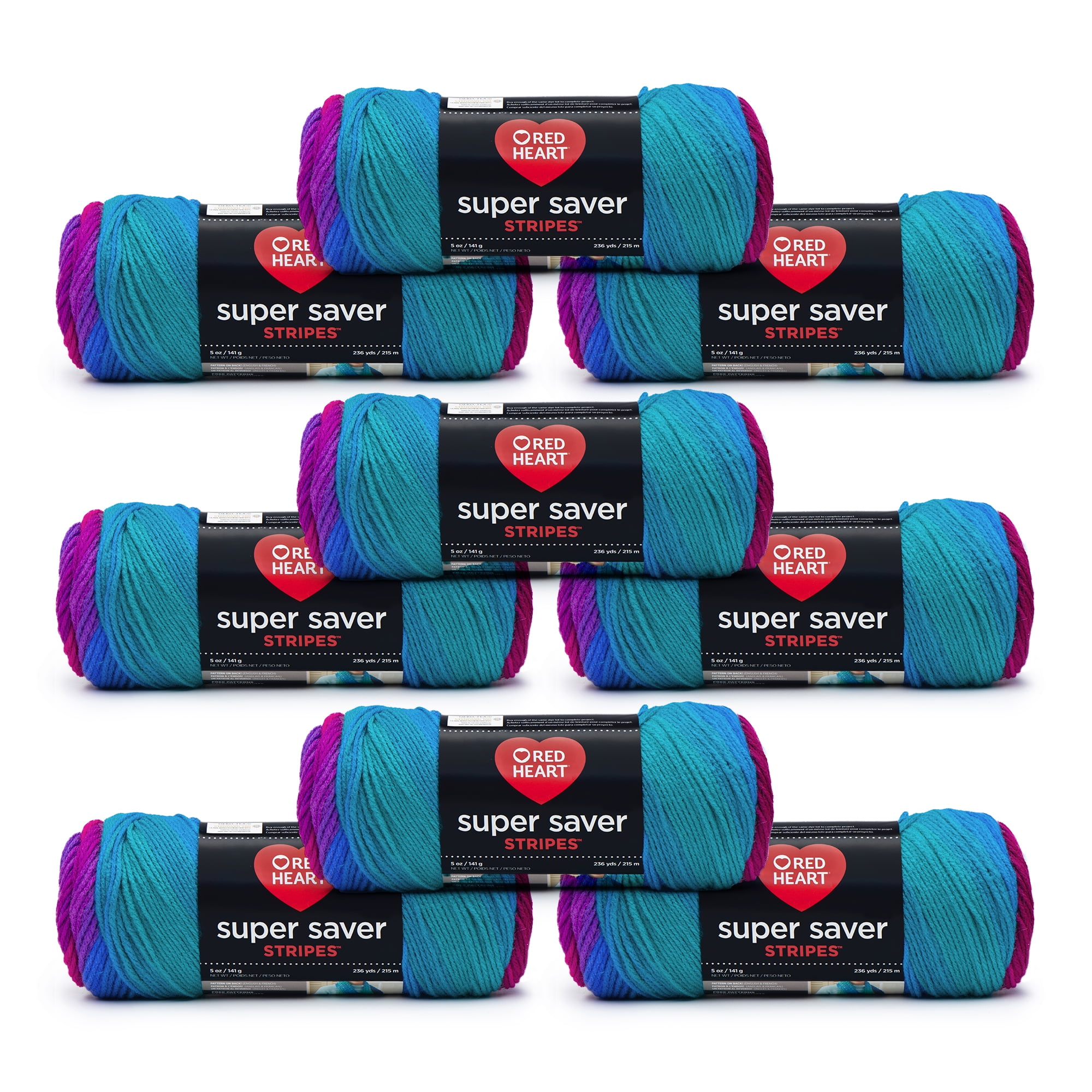 Red Heart® Super Saver® #4 Medium Acrylic Yarn, Polo Stripe 5oz/142g ...