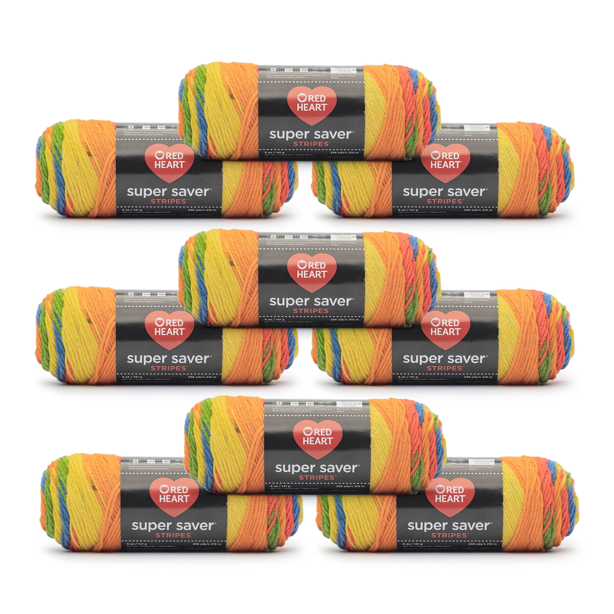 Red Heart® Super Saver® #4 Medium Acrylic Yarn, Rainbow 5oz/142g, 260 ...