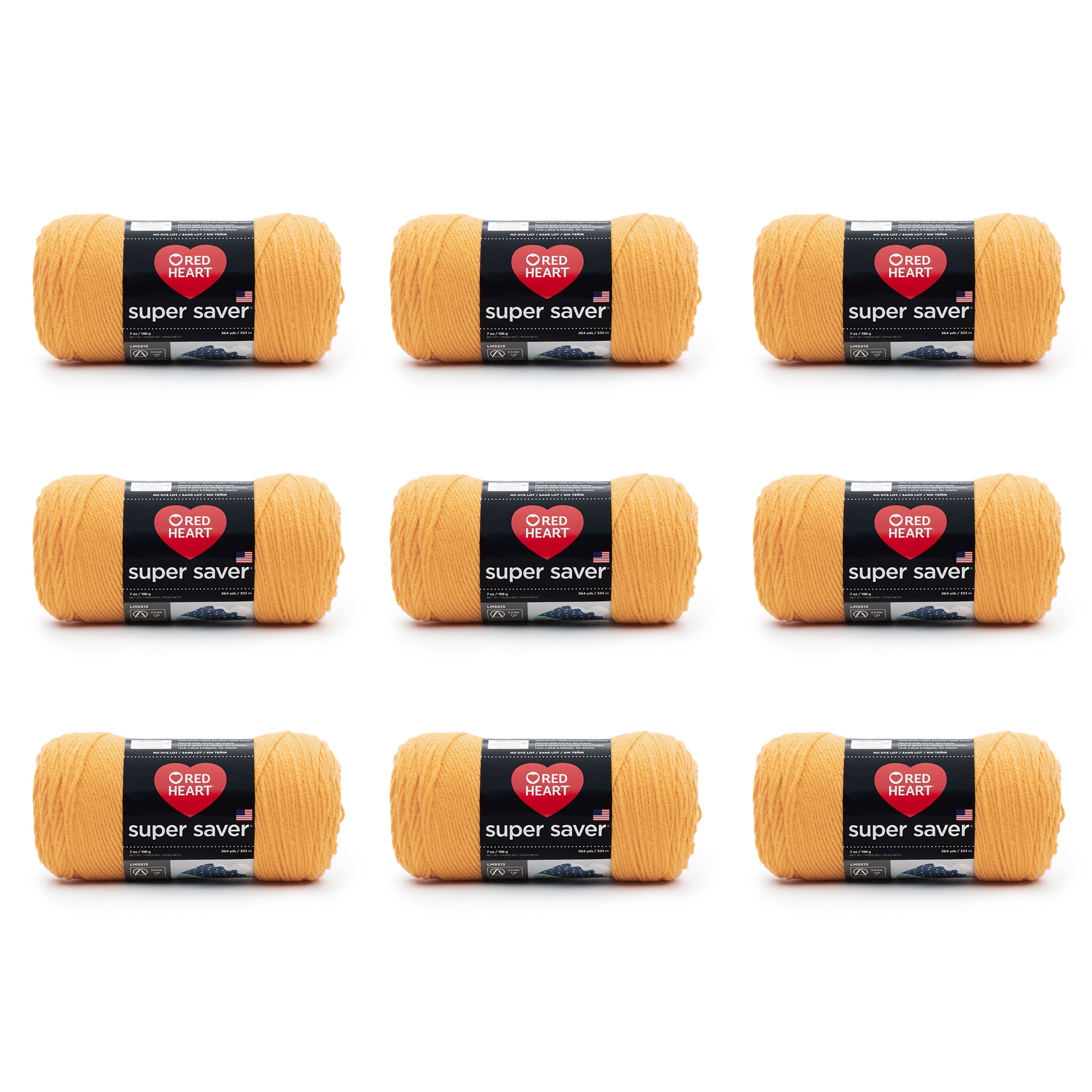 Red Heart® Super Saver® #4 Medium Acrylic Yarn, Saffron 7oz/198g, 364 ...