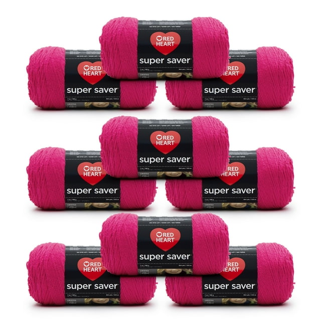 Red Heart® Super Saver® #4 Medium Acrylic Yarn, Shocking Pink 7oz/198g ...