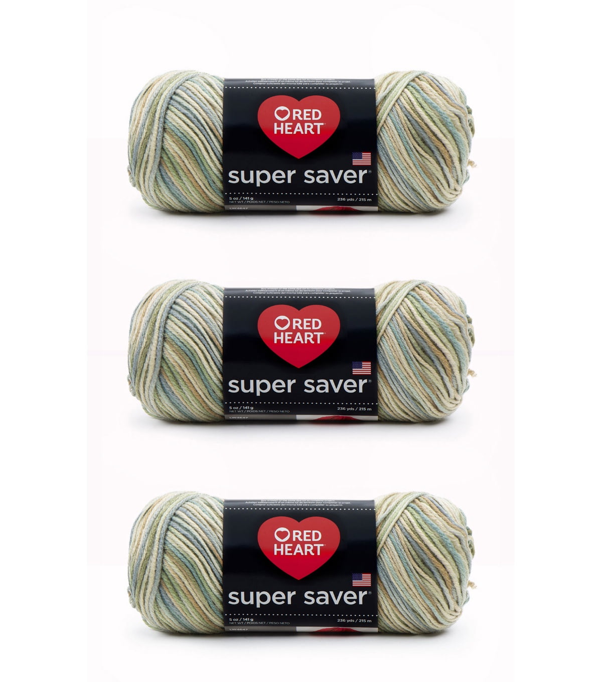 Red Heart® Super Saver® #4 Worsted Acrylic Yarn, Aspen print 5oz/142g ...