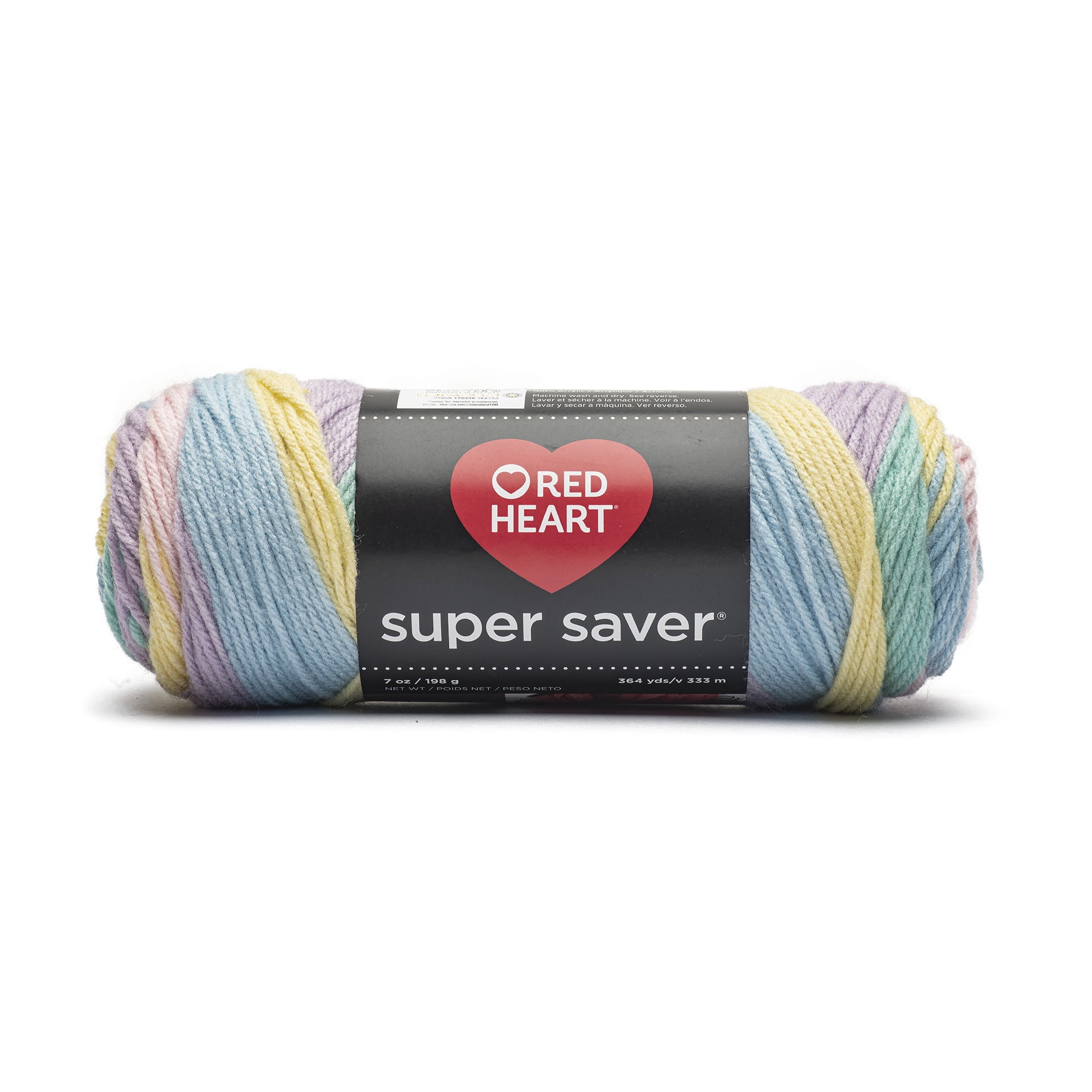 Red Heart, Worsted Acrylic Yarn, #4 Baby Rainbow 5oz/142g 260yd ...