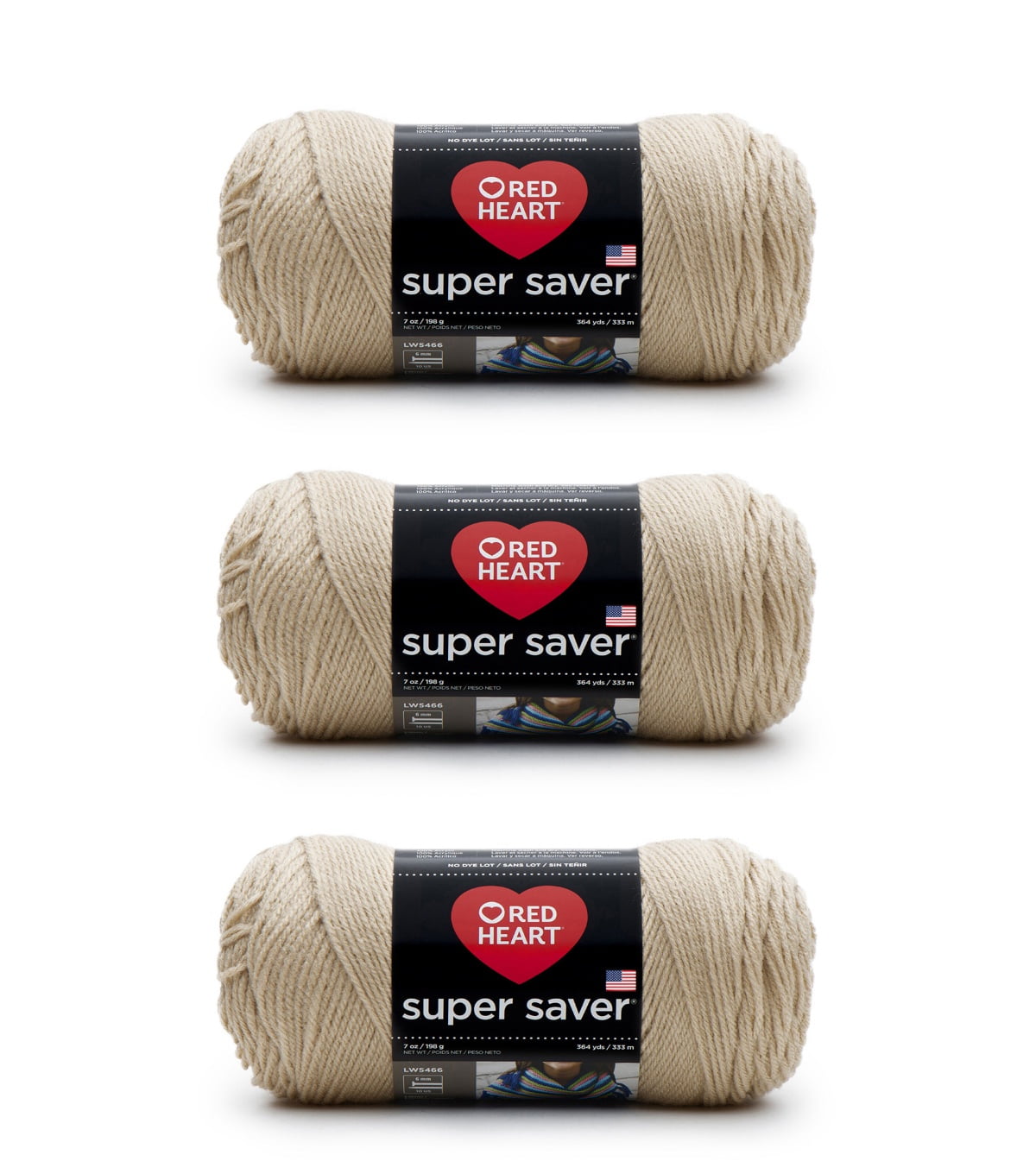 Red Heart® Super Saver® #4 Worsted Acrylic Yarn, Buff 7oz/198g 364yd ...