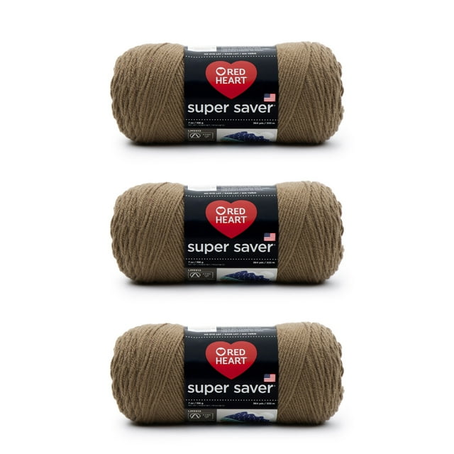 Red Heart® Super Saver® #4 Worsted Acrylic Yarn, Cafélatte 7oz/198g ...