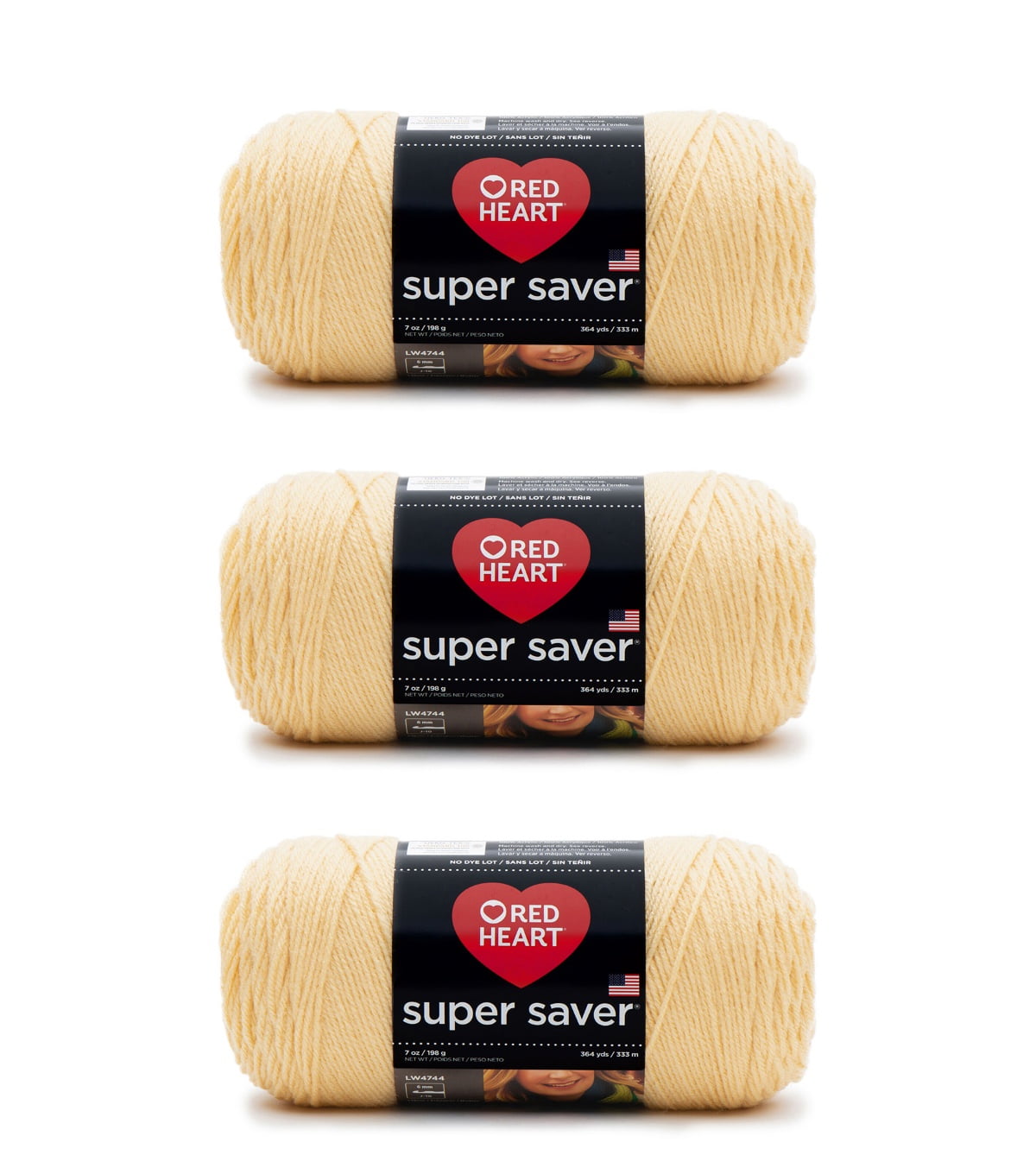 Red Heart® Super Saver® #4 Worsted Acrylic Yarn, Cornmeal 7oz/198g ...
