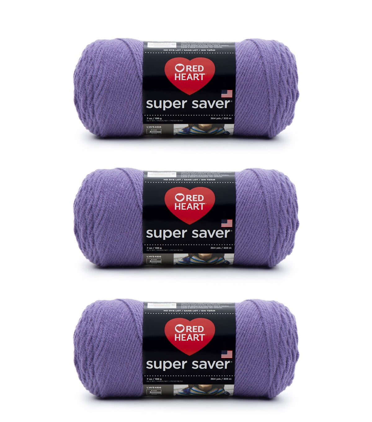 Red Heart® Super Saver® #4 Worsted Acrylic Yarn, Lavender 7oz/198g ...
