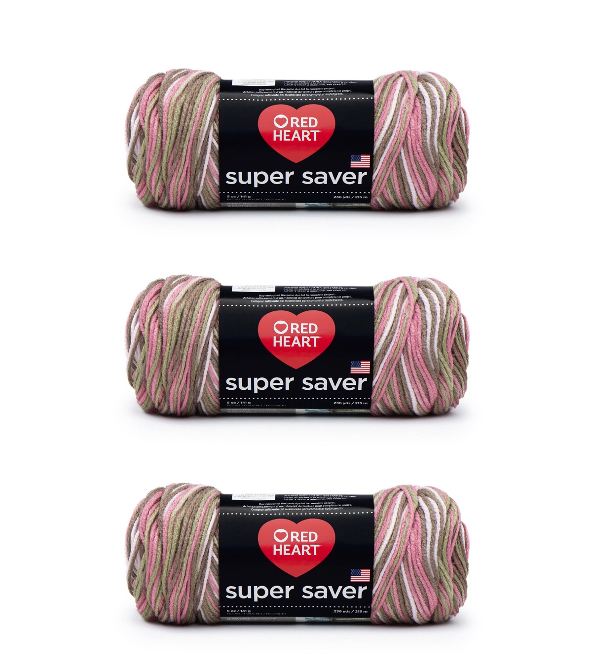 Lion Brand Yarn Vanna's Choice Pink Basic Medium Acrylic Pink Yarn 3 ...
