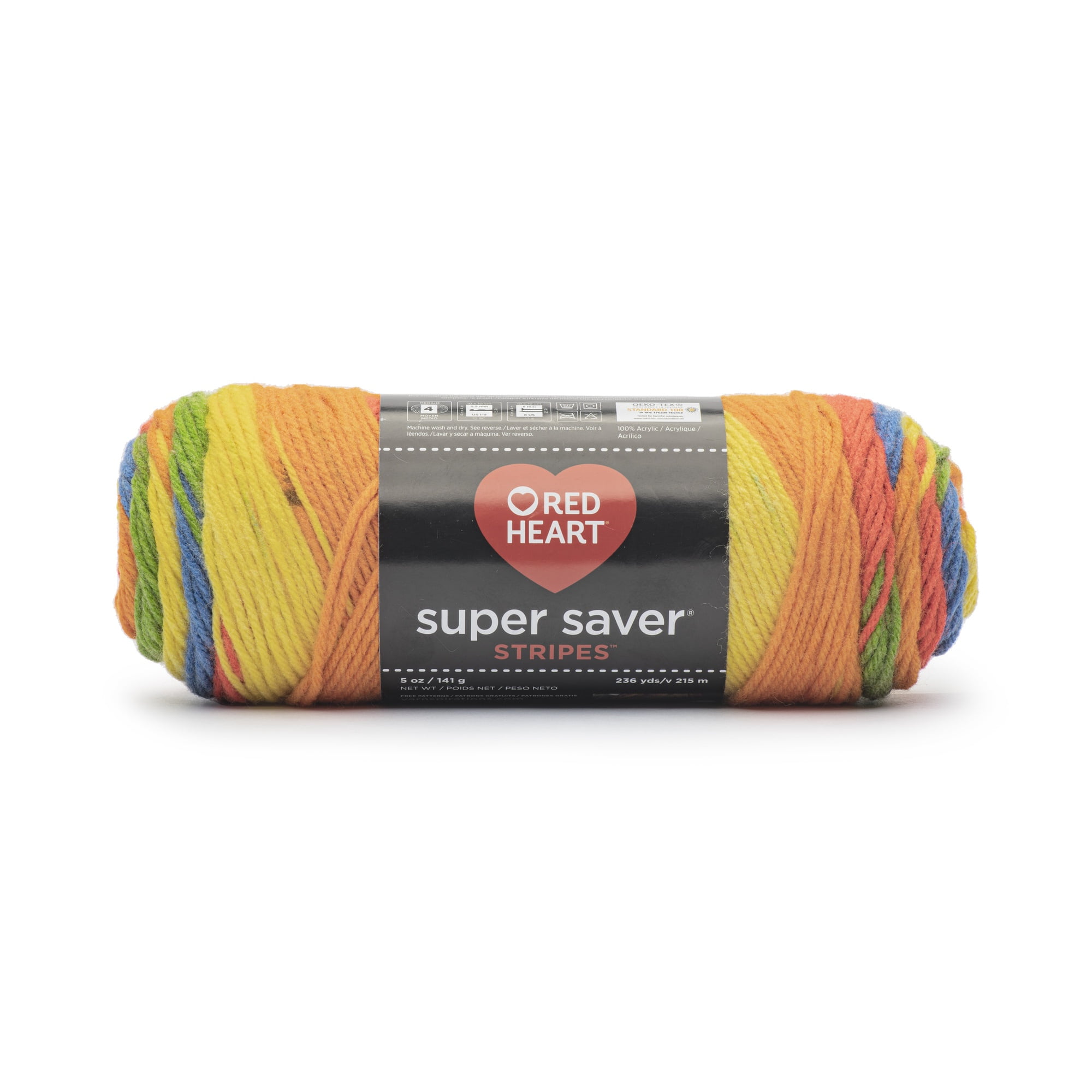 Red Heart® Super Saver™ #4 Worsted Acrylic Yarn, Rainbow 5oz/142g 260yd ...