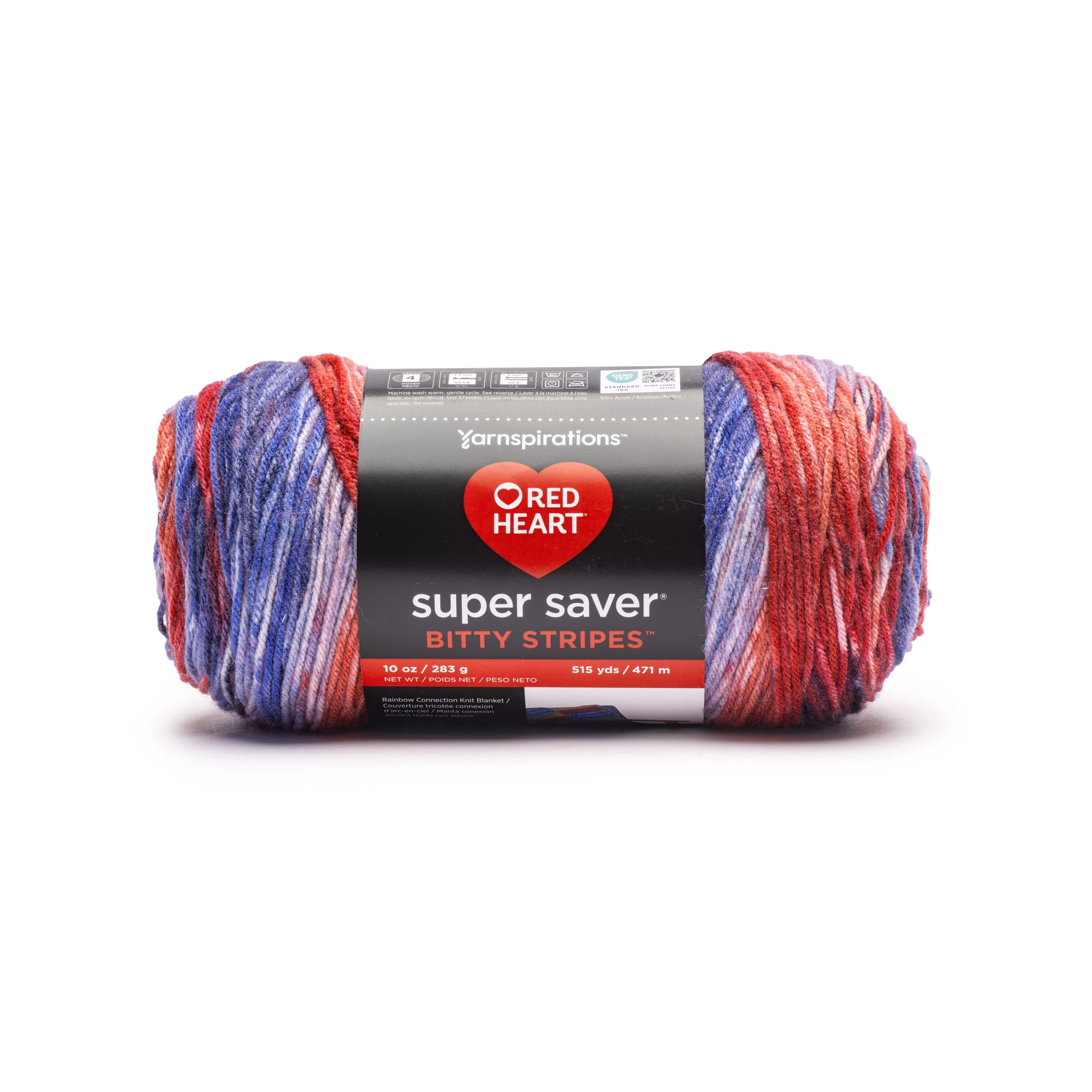 Red Heart® Super Saver Bitty Stripes™ #4 Worsted (Medium) Acrylic Yarn ...