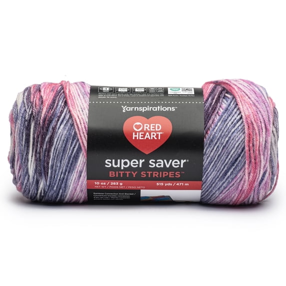 Red Heart Super Saver Bitty Stripes-Grapey - Walmart.com