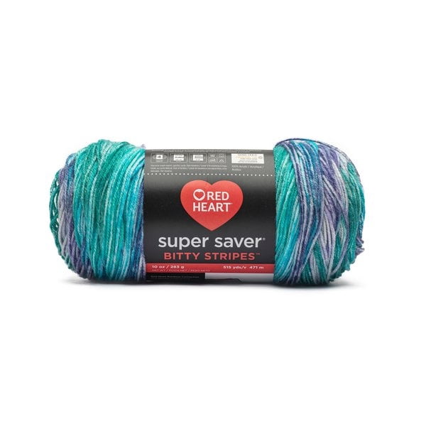 Red Heart Super Saver Bitty Stripes Stripes Mermaid