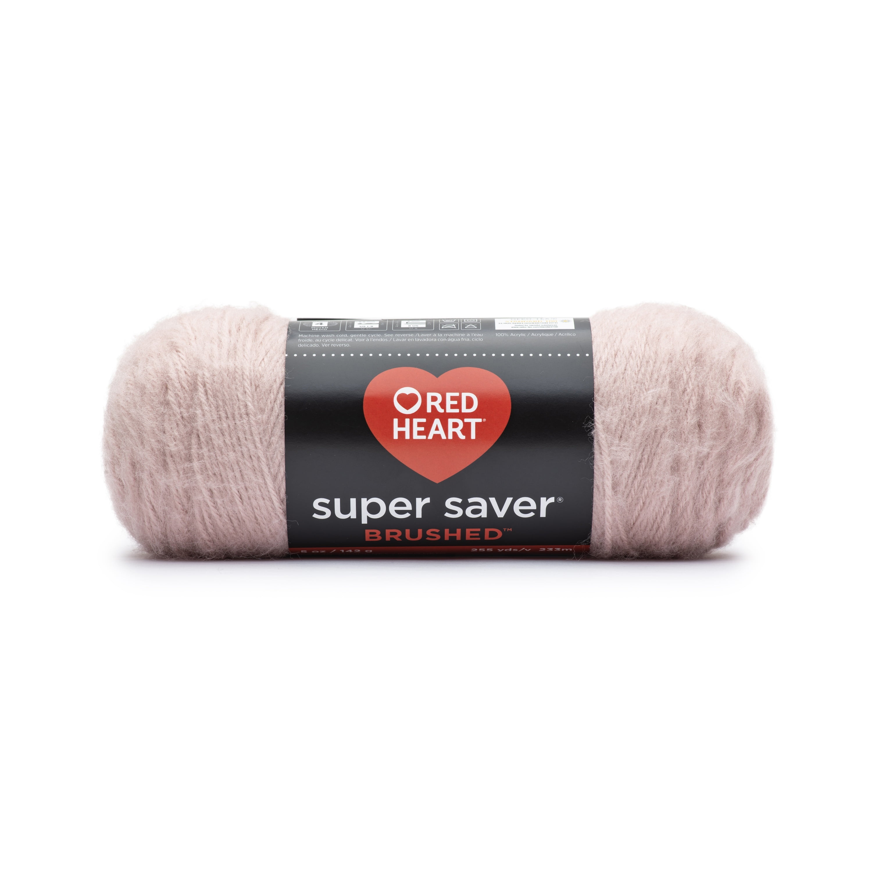 Red Heart Super Saver Brushed Yarn, Dusty Pink, 100% Acrylic, Worsted ...