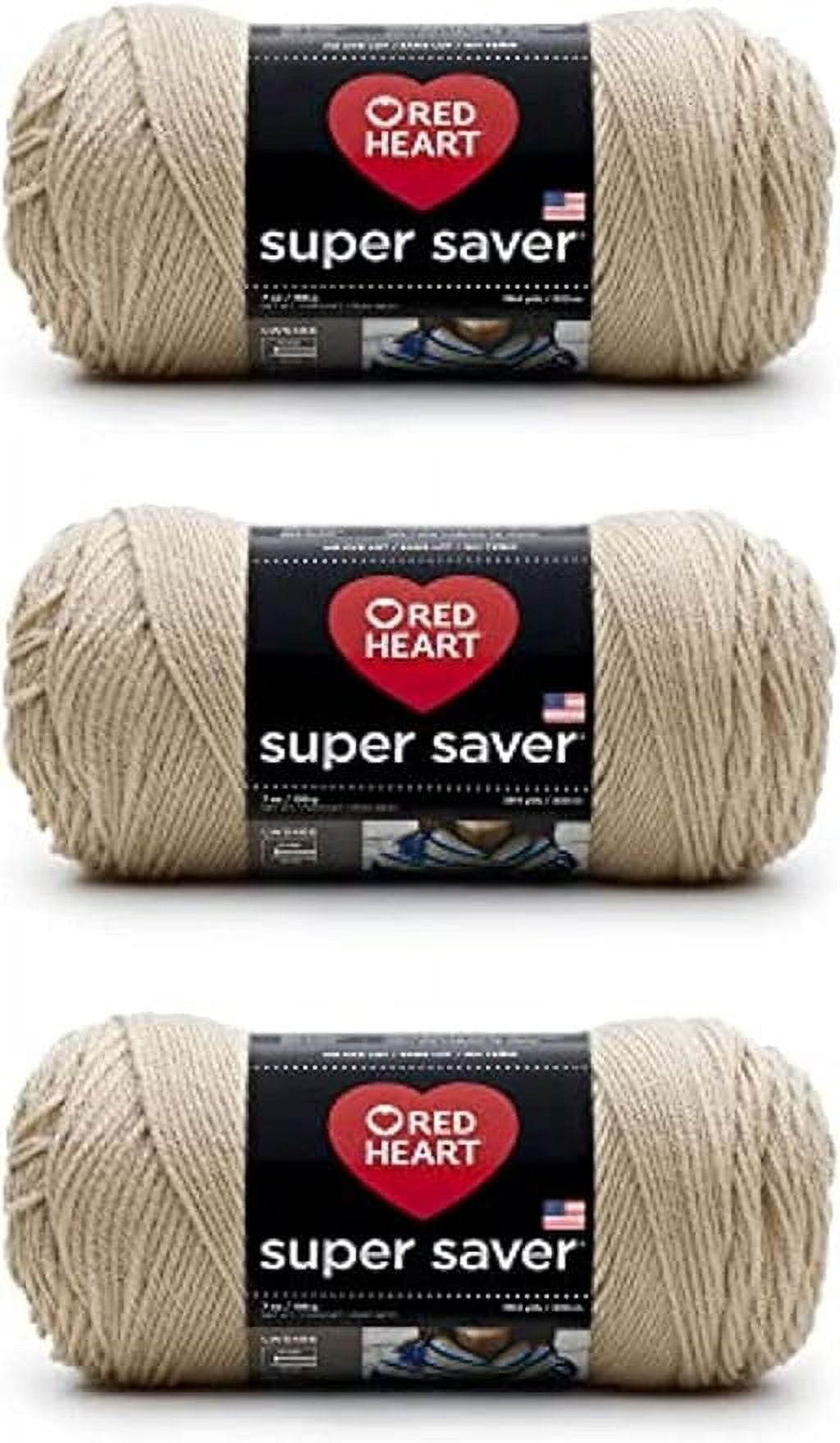 Red Heart Super Saver Buff Yarn - 3 Pack of 198g/7oz - Acrylic - 4 ...