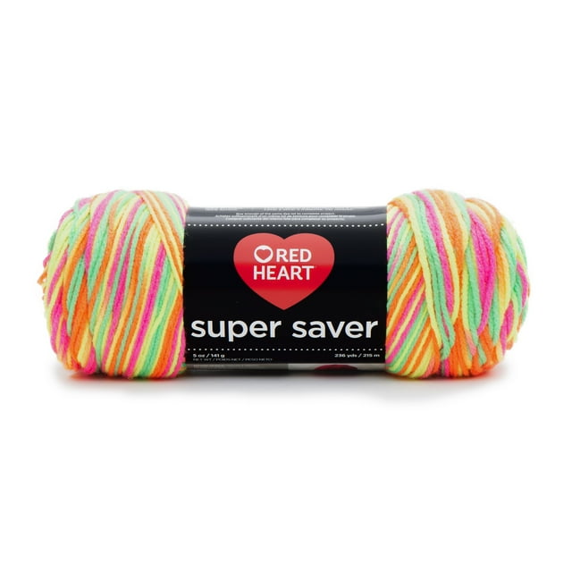 Red Heart Super Saver Day Glow Yarn, 1 Each - Walmart.com