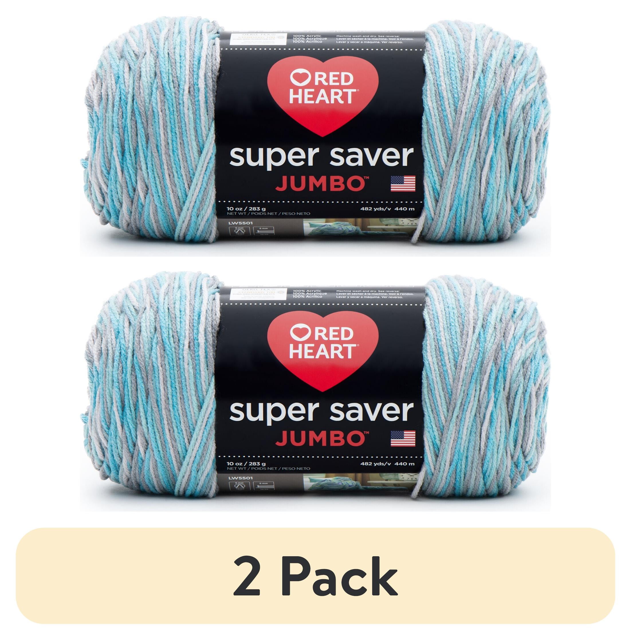 (2 pack) Red Heart® Super Saver® Jumbo #4 Medium Acrylic Yarn ...