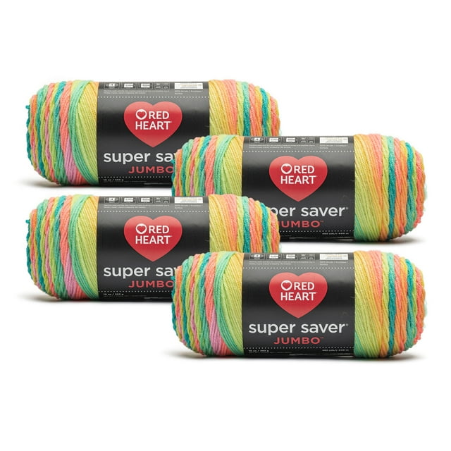 Red Heart® Super Saver® Jumbo #4 Medium Acrylic Yarn, Retro Stripes ...