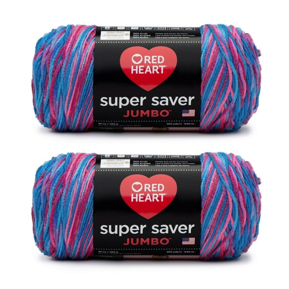 Red Heart Super Saver Jumbo Bonbon Yarn - 2 Pack of 283g/10oz - Acrylic ...
