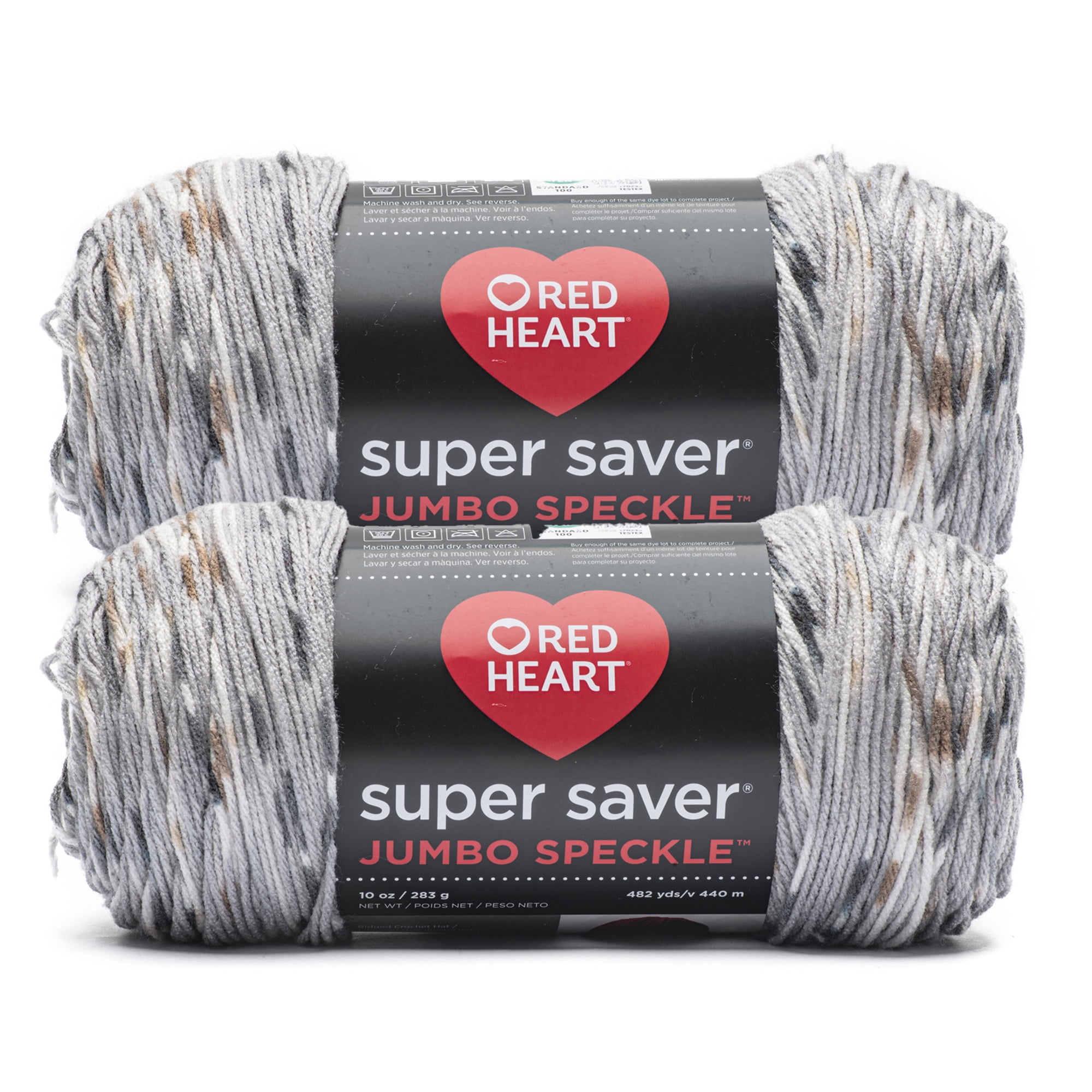 Red Heart® Super Saver® Jumbo Speckle #4 Medium Acrylic Yarn, Dusty ...