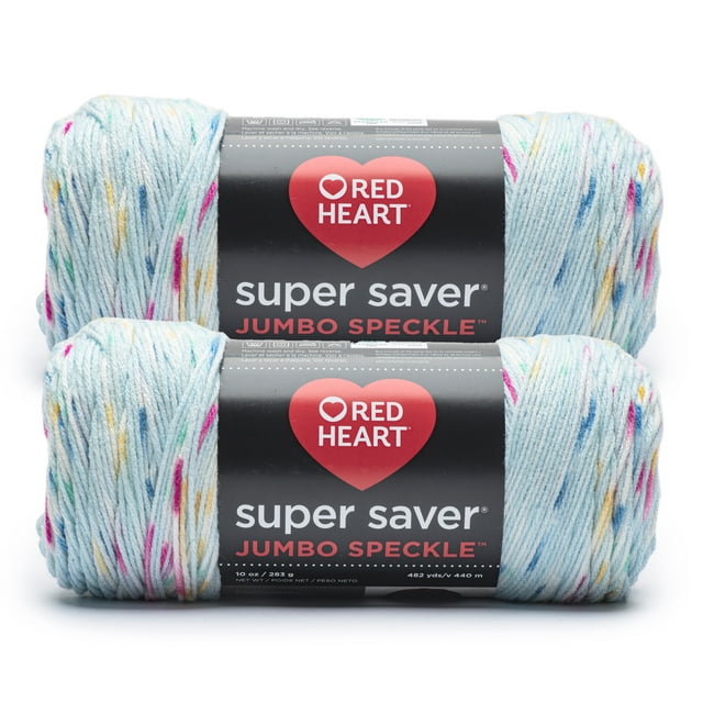 Red Heart® Super Saver® Jumbo Speckle #4 Medium Acrylic Yarn, Light ...