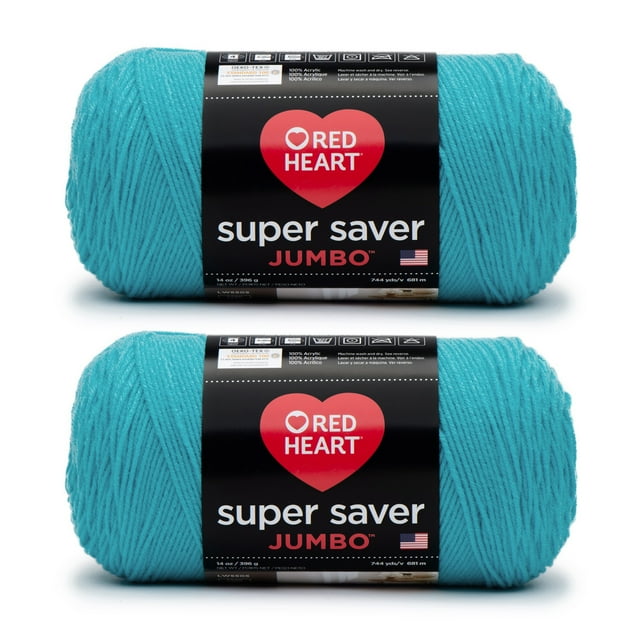 Red Heart Super Saver Medium Weight Yarn-Turqua, 100% Acrylic ...
