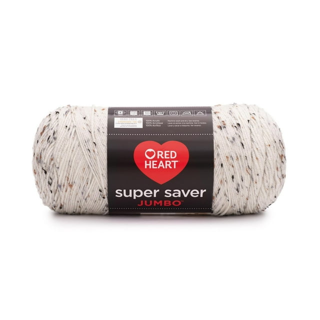 Red Heart Super Saver Jumbo Yarn, Aran Fleck, #4 Medium, Acrylic, 10oz ...