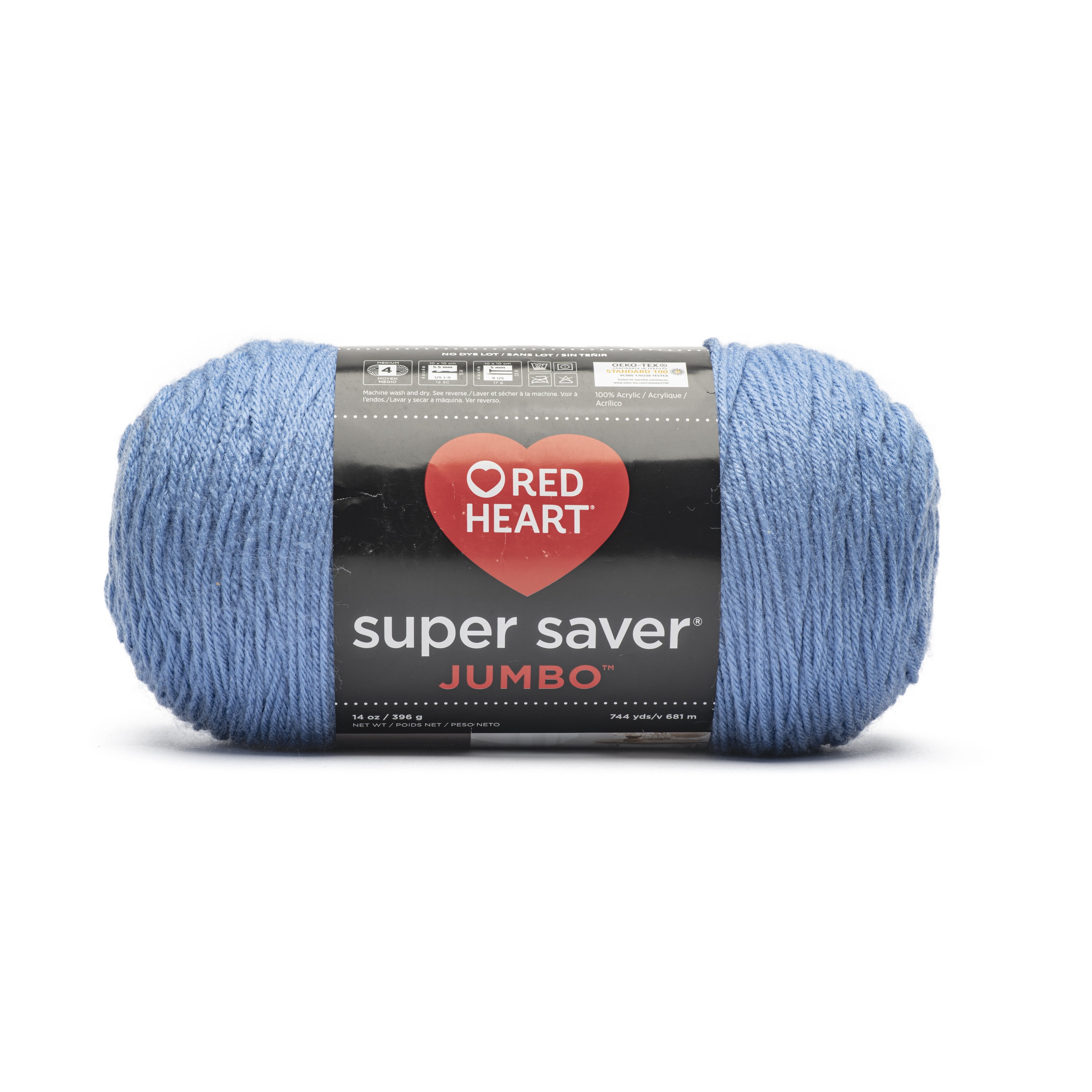 Red Heart Super Saver Jumbo Yarn-Light Periwinkle - Walmart.com