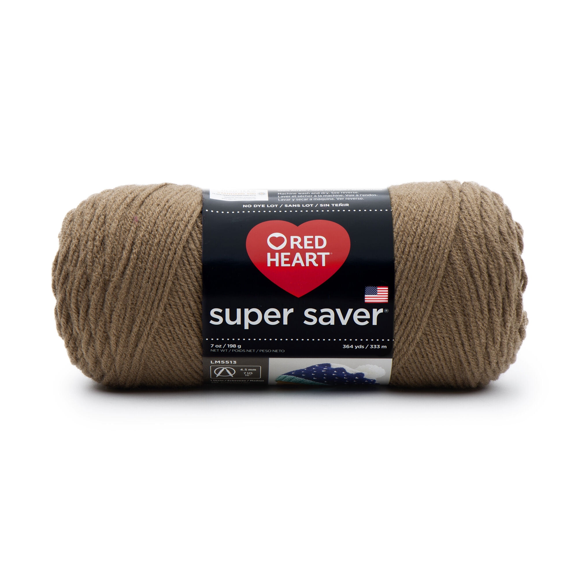 Red Heart® Super Saver® 4 Medium Acrylic Yarn, Cafe Latte 7oz/198g, 364 ...
