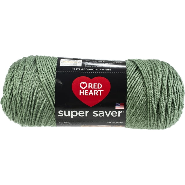 Red Heart Favorite Super Saver Medium Acrylic Yarn, Light Sage, 364 yd ...