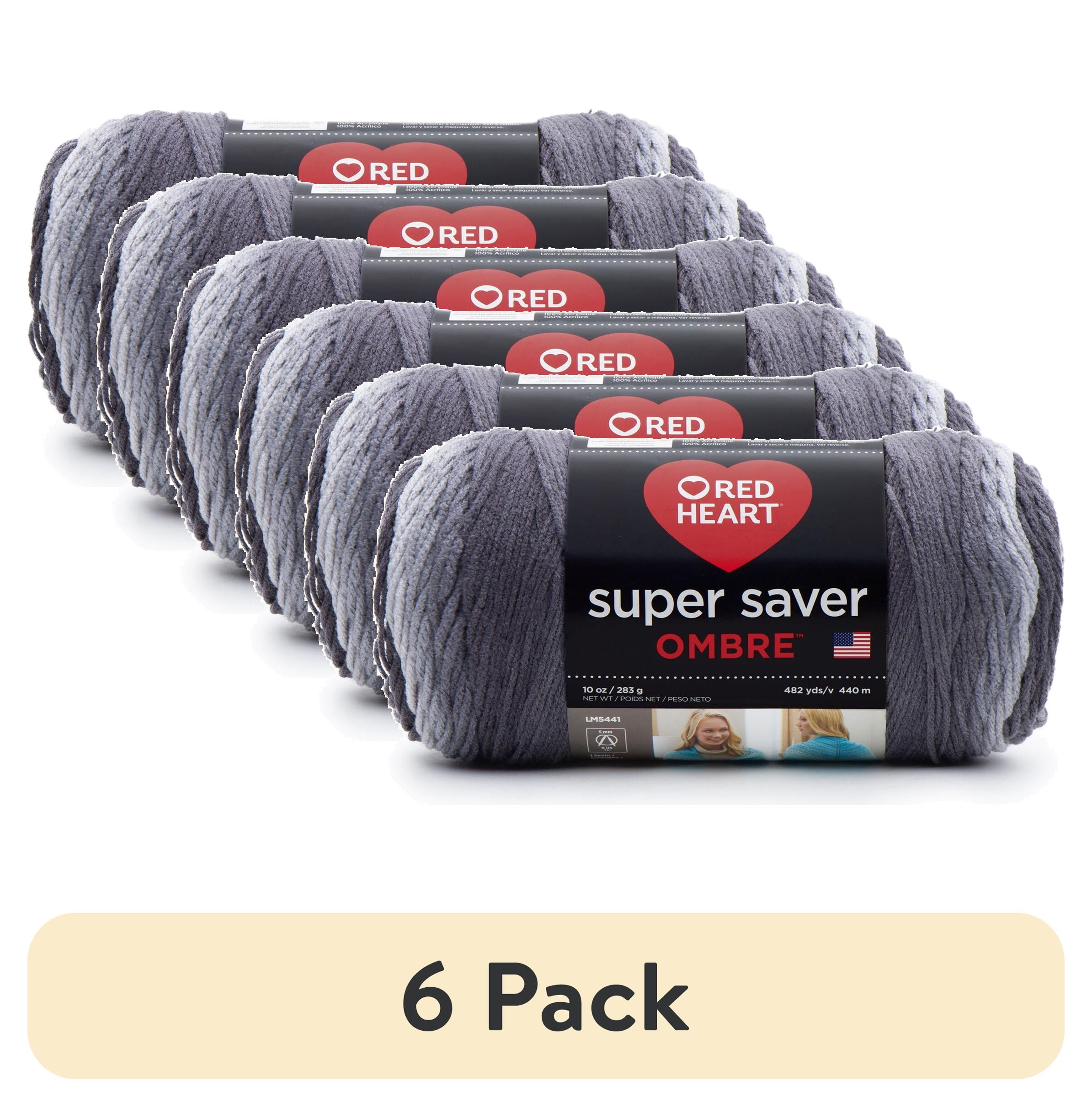 (6 pack) Red Heart® Super Saver® Ombre™ #4 Medium Acrylic Yarn ...