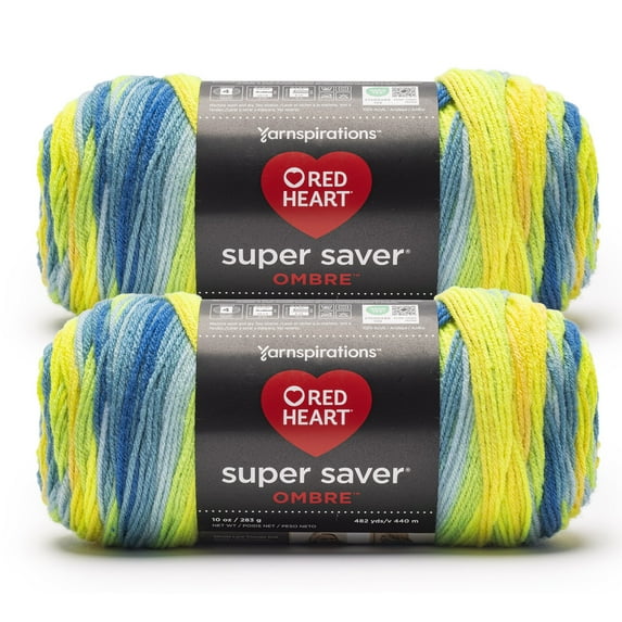 Red Heart® Super Saver Ombre™ #4 Worsted (Medium) Acrylic Yarn ...