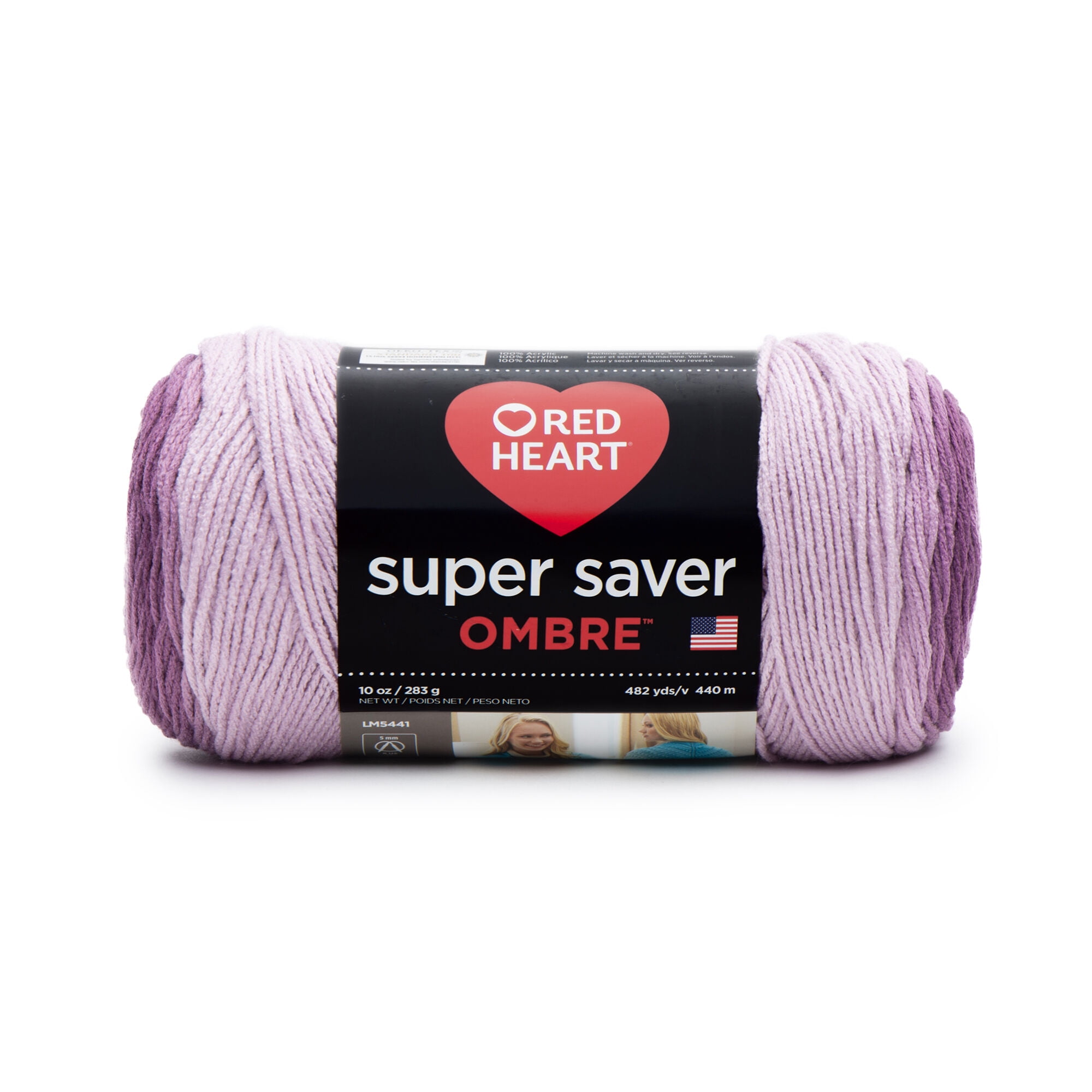 Red Heart Super Saver Gradient Ombre Yarn, Purple, 10oz, Medium, 100% ...