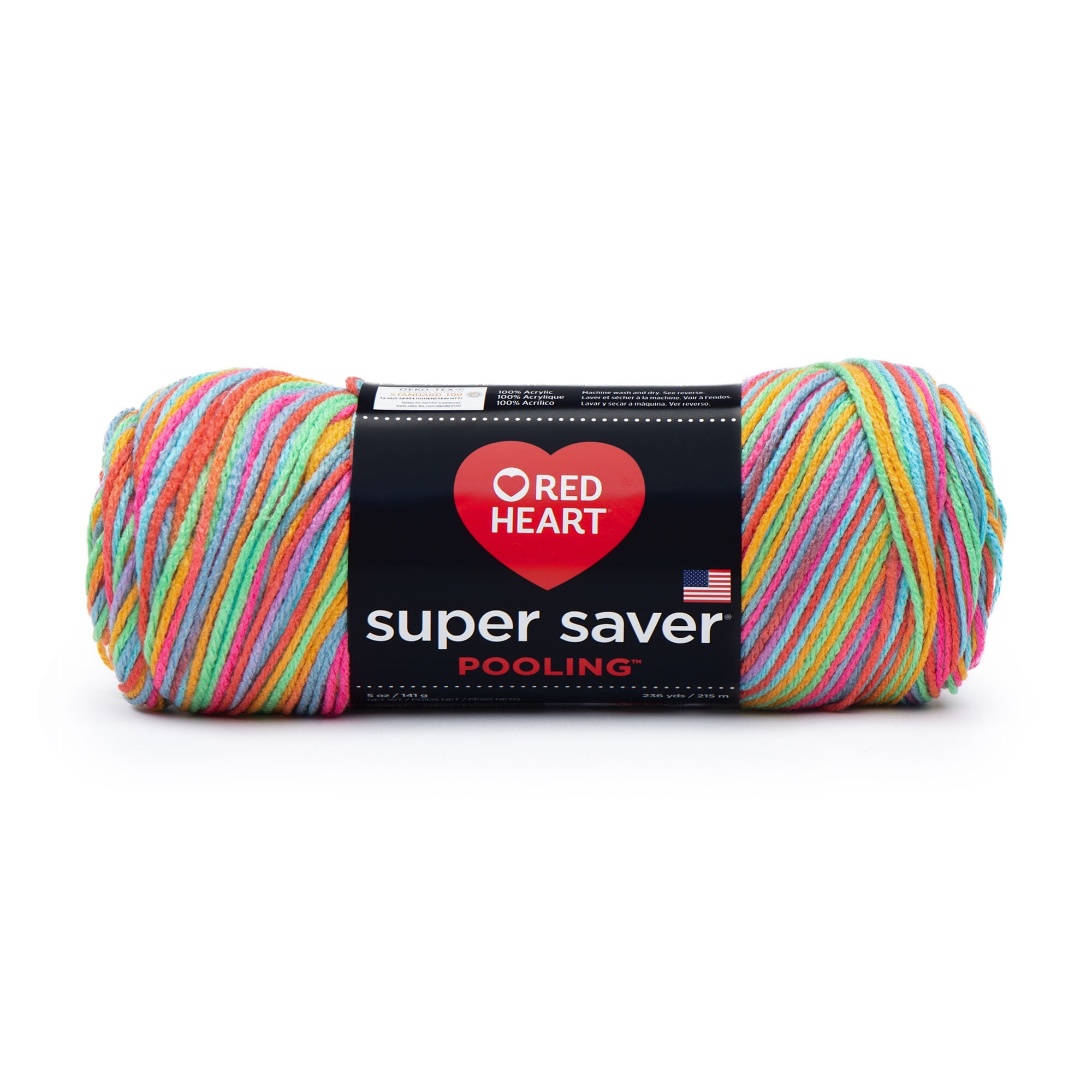 Red Heart Super Saver Pooling 4 Medium Acrylic Yarn, Papaya, 5oz/141g ...