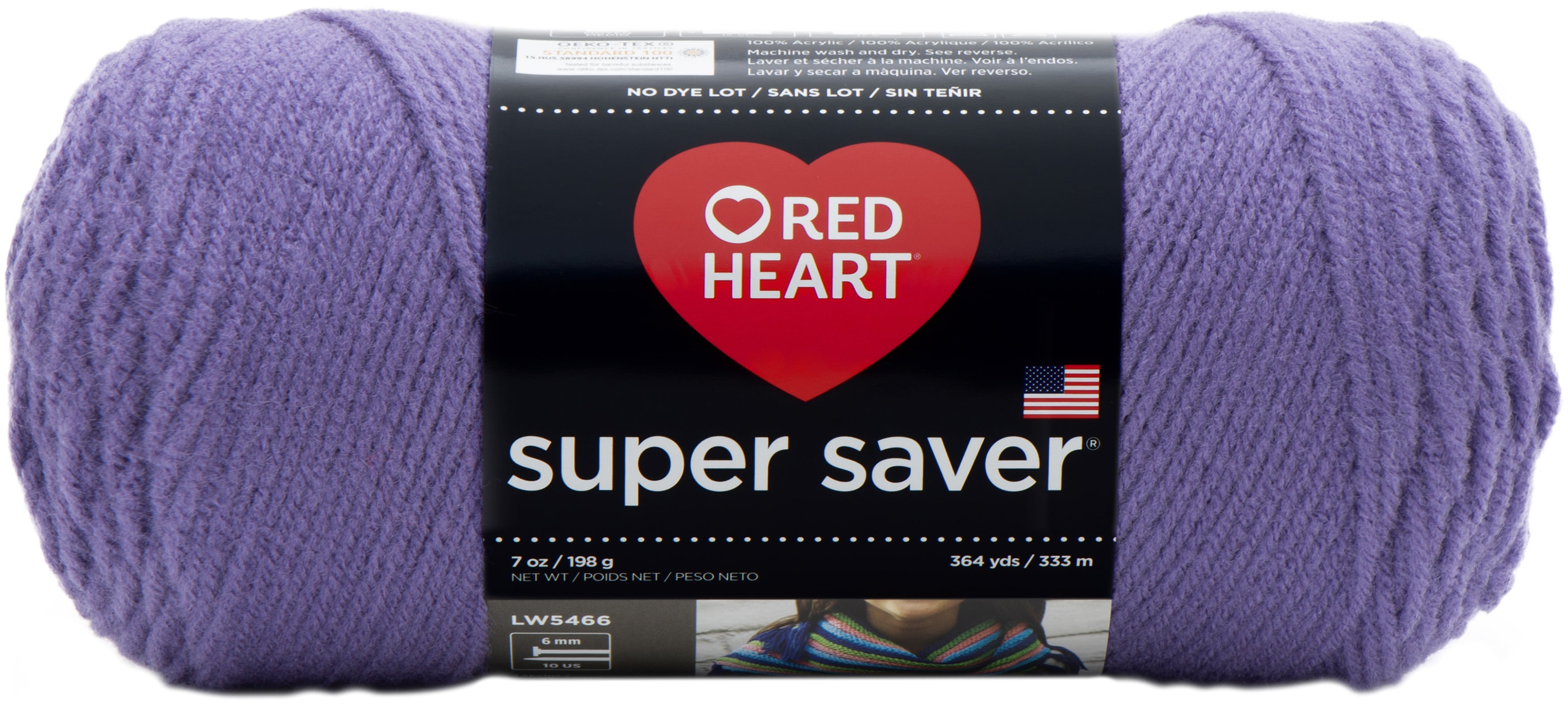 Red Heart Super Saver Acrylic Lavender Yarn, 364 yd, Size 4 for ...