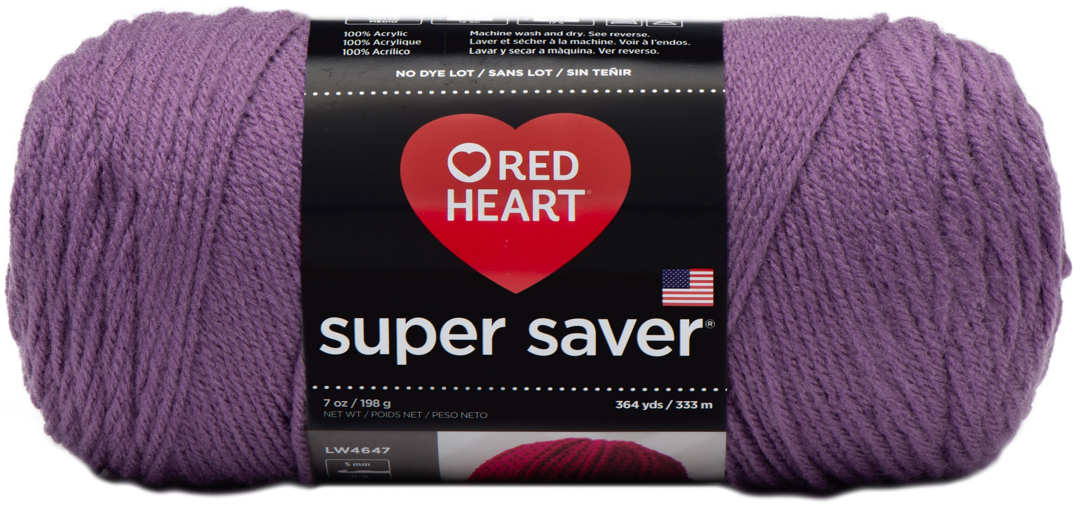 Red Heart Super Saver Yarn 12/Pk-Medium Purple - Walmart.com