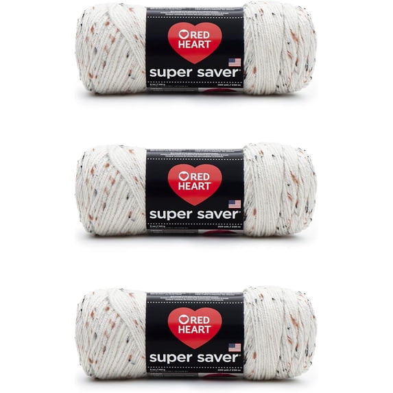 Red Heart Super Saver Yarn, 3 Pack, Aran Fleck 3 Count - Walmart.com