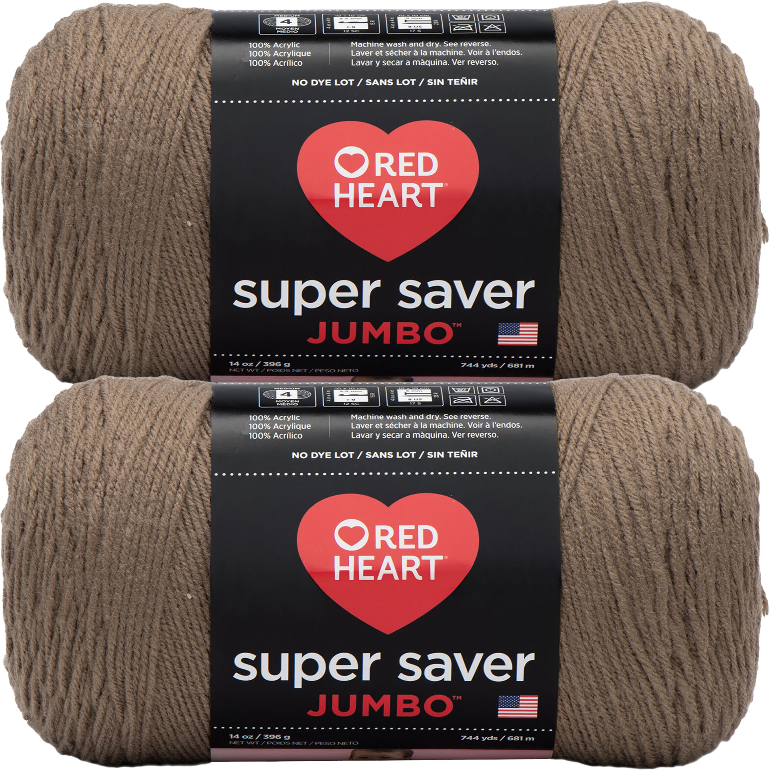 Red Heart Super Saver Jumbo Yarn-Cafe Latte, Gradient Ombre Print, 100% ...
