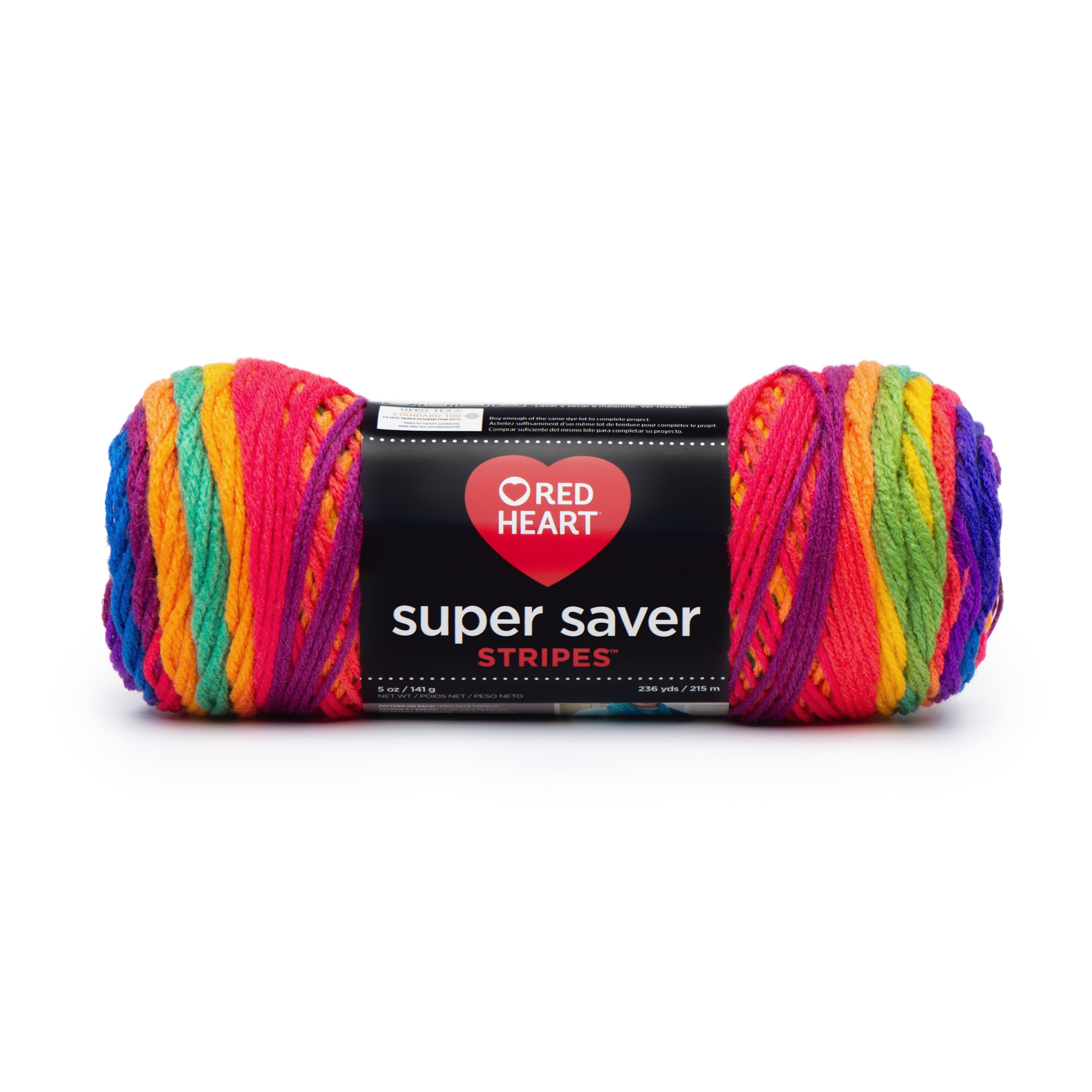 C&C Red Heart Super Saver Yarn, 5oz Favorite Stripe, 100% Acrylic ...